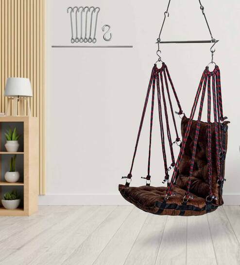 Buy Velvet Swing in Brown Colour Online - Swings - Swings - Furniture ...