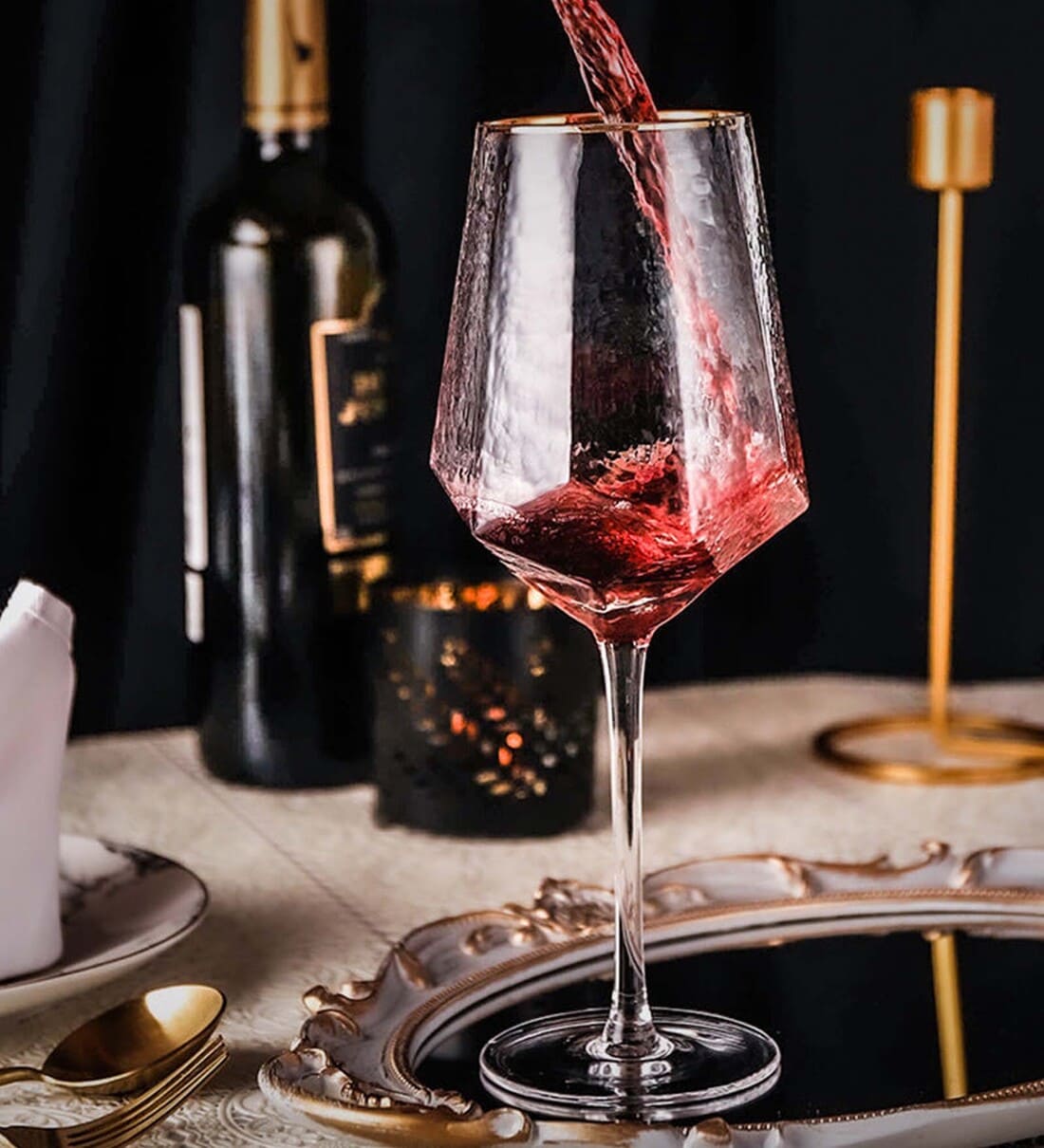 Buy Hexagonal 600ml (Set of 2) Wine Glass at 12% OFF by Smokey Cocktail ...