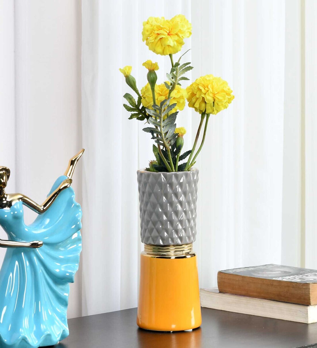 Buy Hour Glass Ceramic Table Vase by @home at 30% OFF by @home | Pepperfry