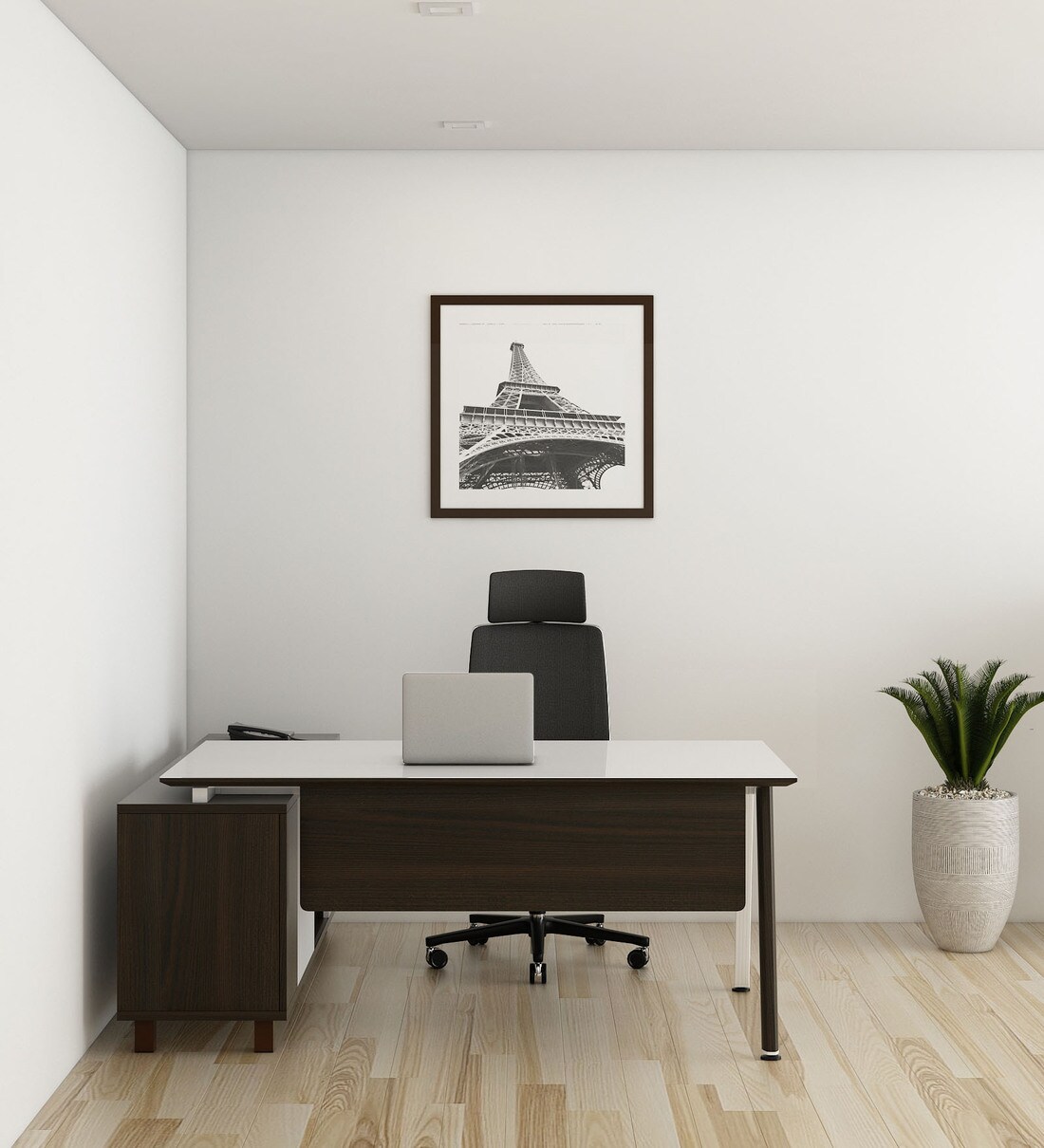 Buy Icon Small Executive Desk In Fumed Oak Colour With File Cabinate ...