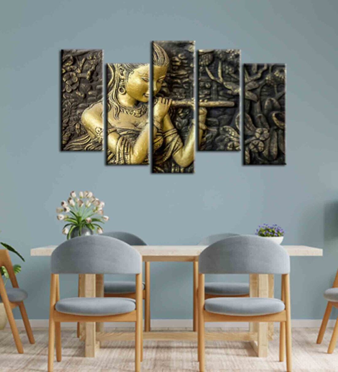 Buy Indian Wall Mdf Art Panels Set of 5 Frames By DecoreMantra Online ...