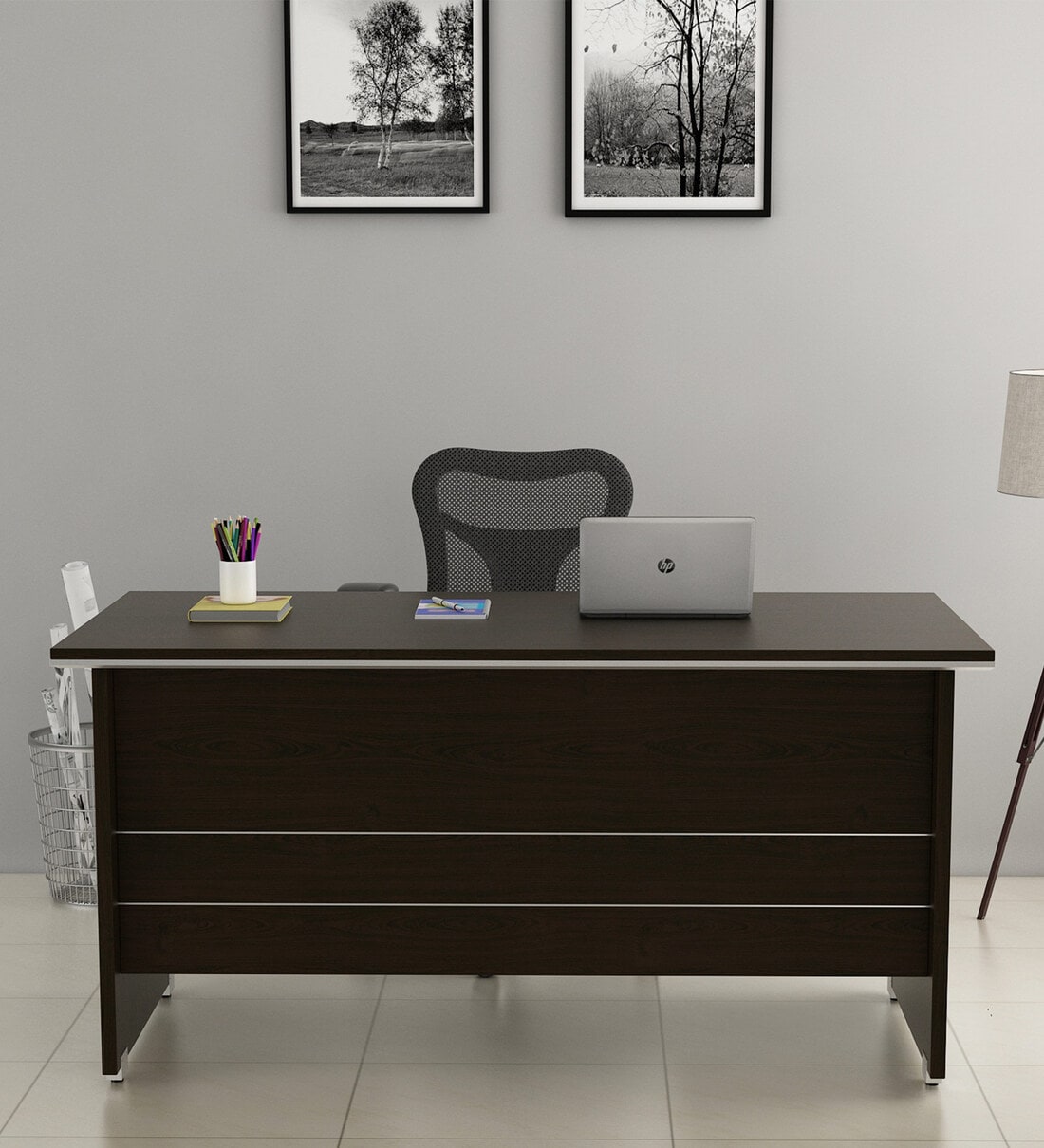 Buy Integra Medium Executive Desk in Vermount Finish Online - Executive ...