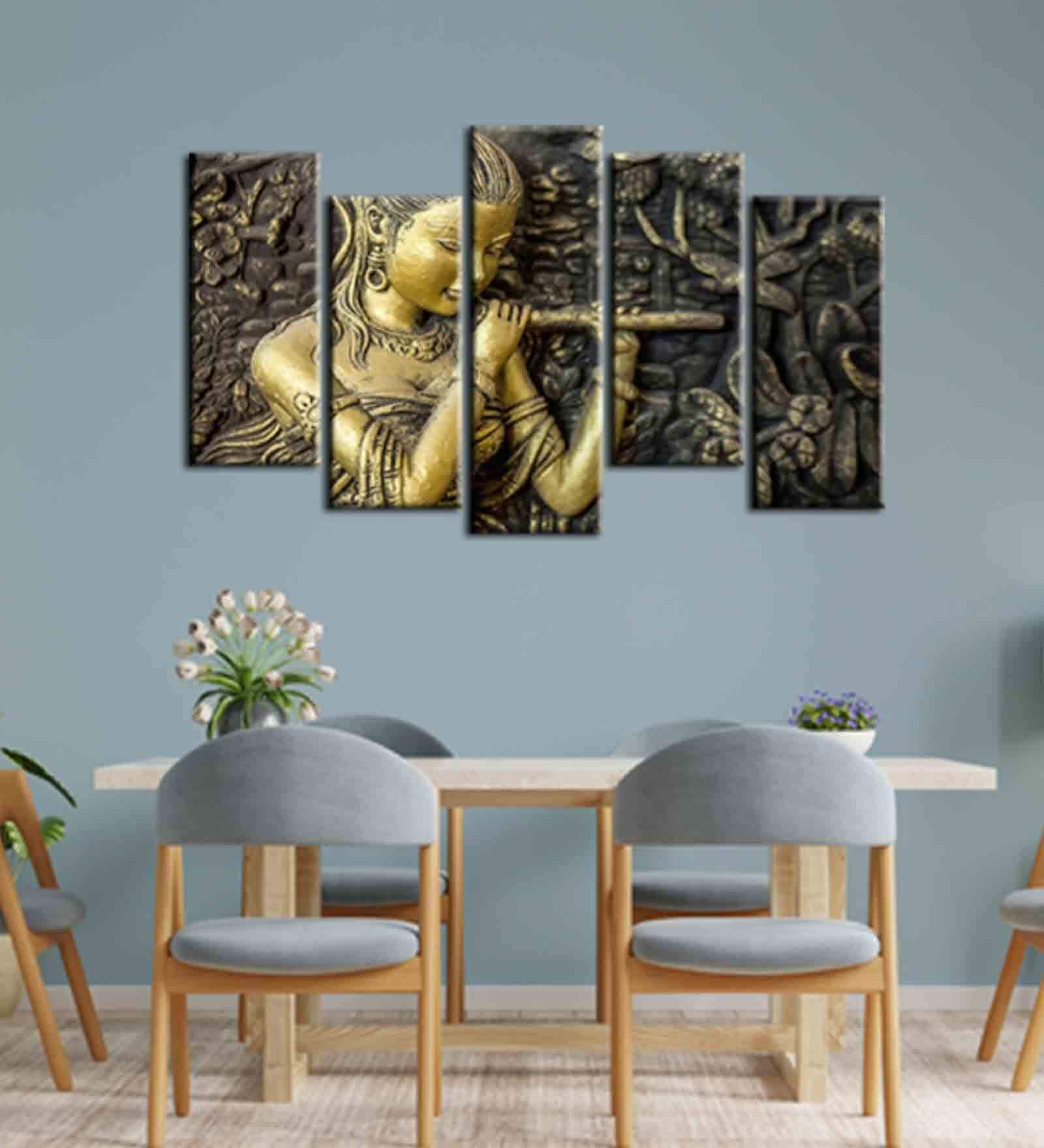Buy Indian Wall Mdf Art Panels Set of 5 Frames By DecoreMantra Online ...