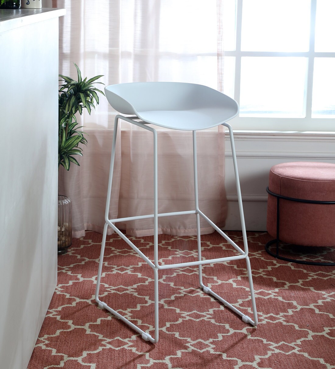 Buy Iris Bar Stool in White Colour at 28% OFF by VOF | Pepperfry