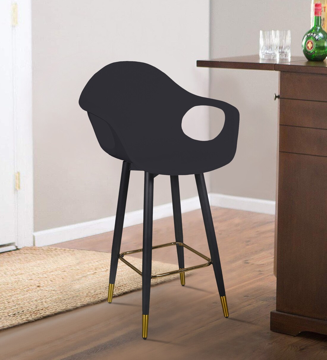 Buy Jasey Full Back Bar Stool in Black Colour at 15% OFF by Chairwale ...