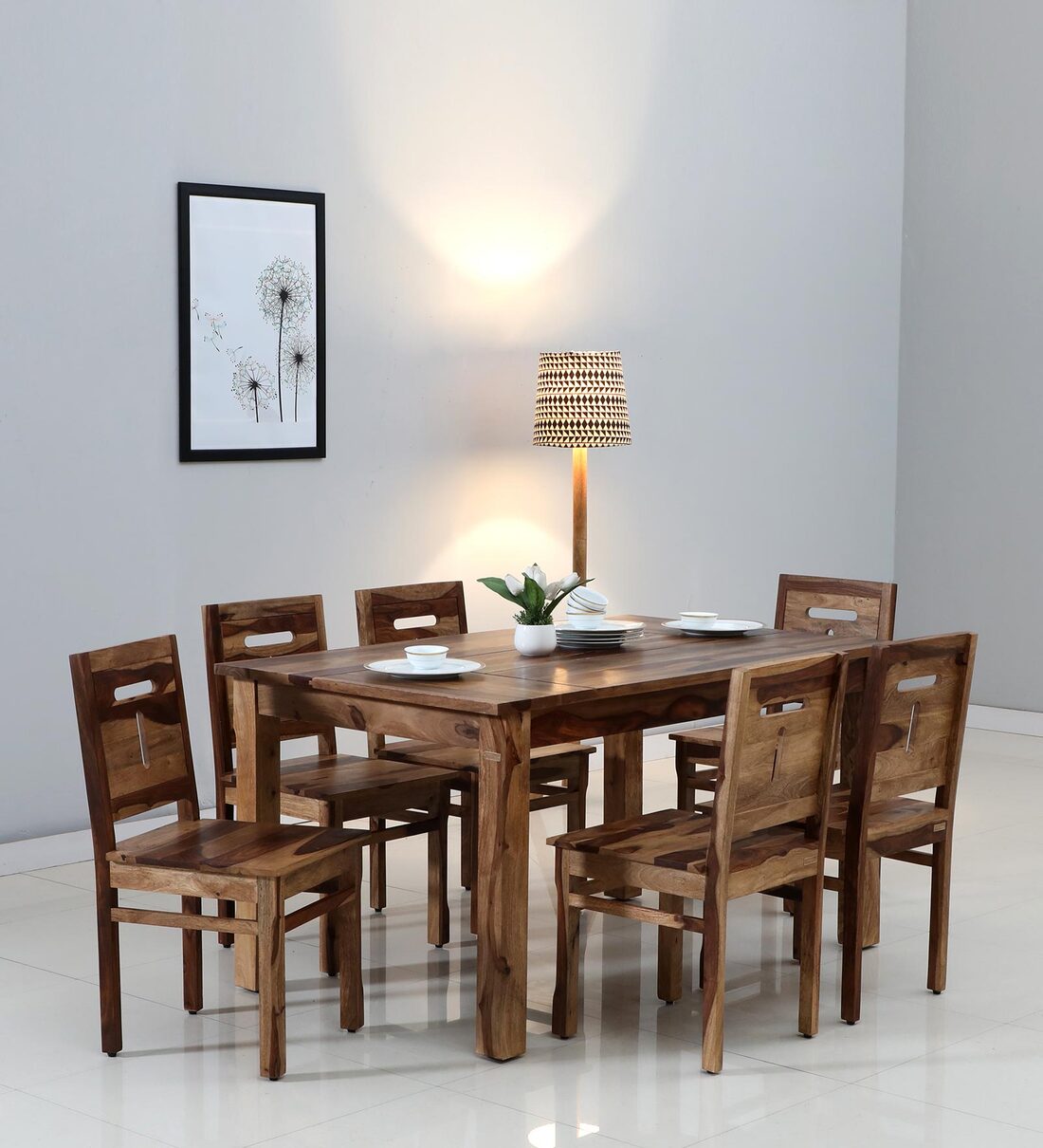 Buy Petersburg Sheesham Wood 6 Seater Dining Set In Rustic Finish at 3% ...