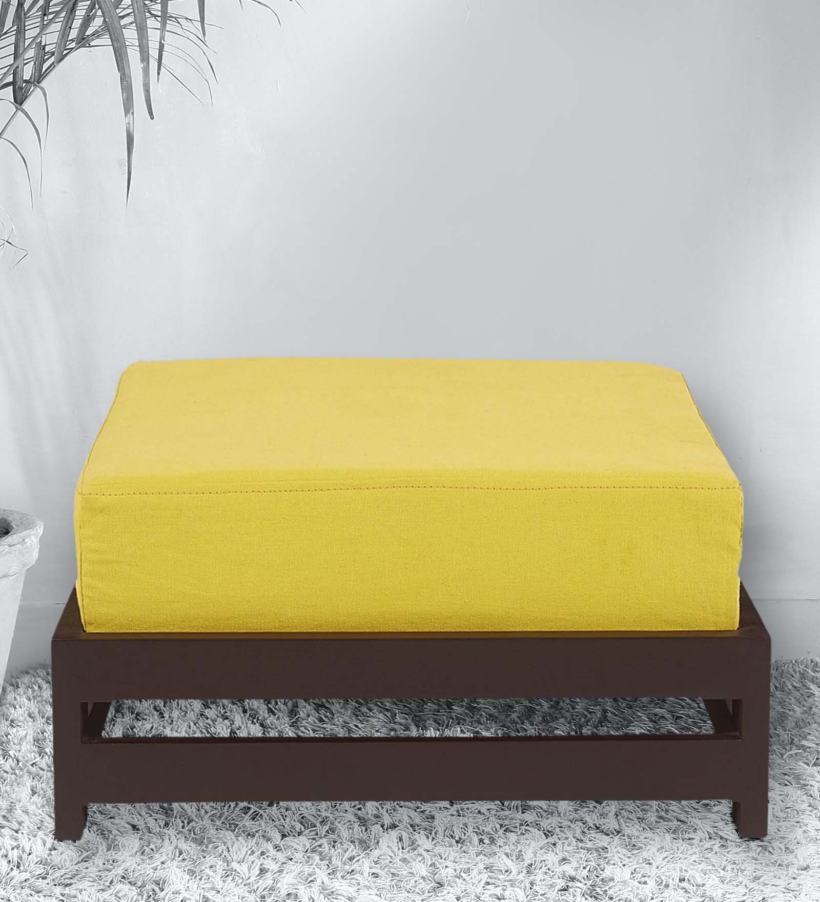 Buy Jinjer Foot Stool in Lemon Yellow Colour by ARRA Online - Foot ...