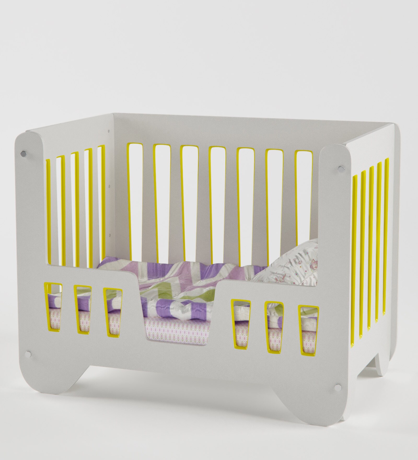 Buy Joy Crib in Yellow & White Colour with Removable railing Online ...