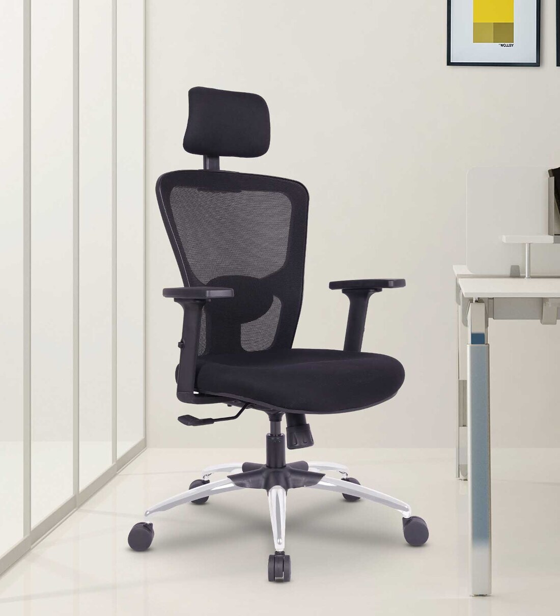 Buy Jupiter Breathable Mesh Ergonomic Chair in Black Colour with ...