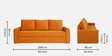Buy Kedio Velvet Pull-Out Sofa Cum Bed in Rust Colour at 25% OFF by ...