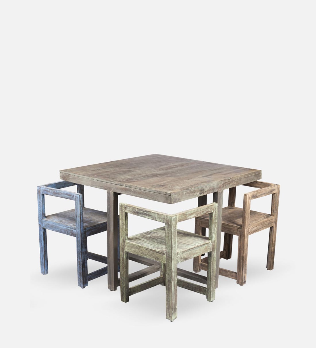 Buy Kingston Sheesham Wood 4 Seater Dining Set in Rustic Matte Finish ...