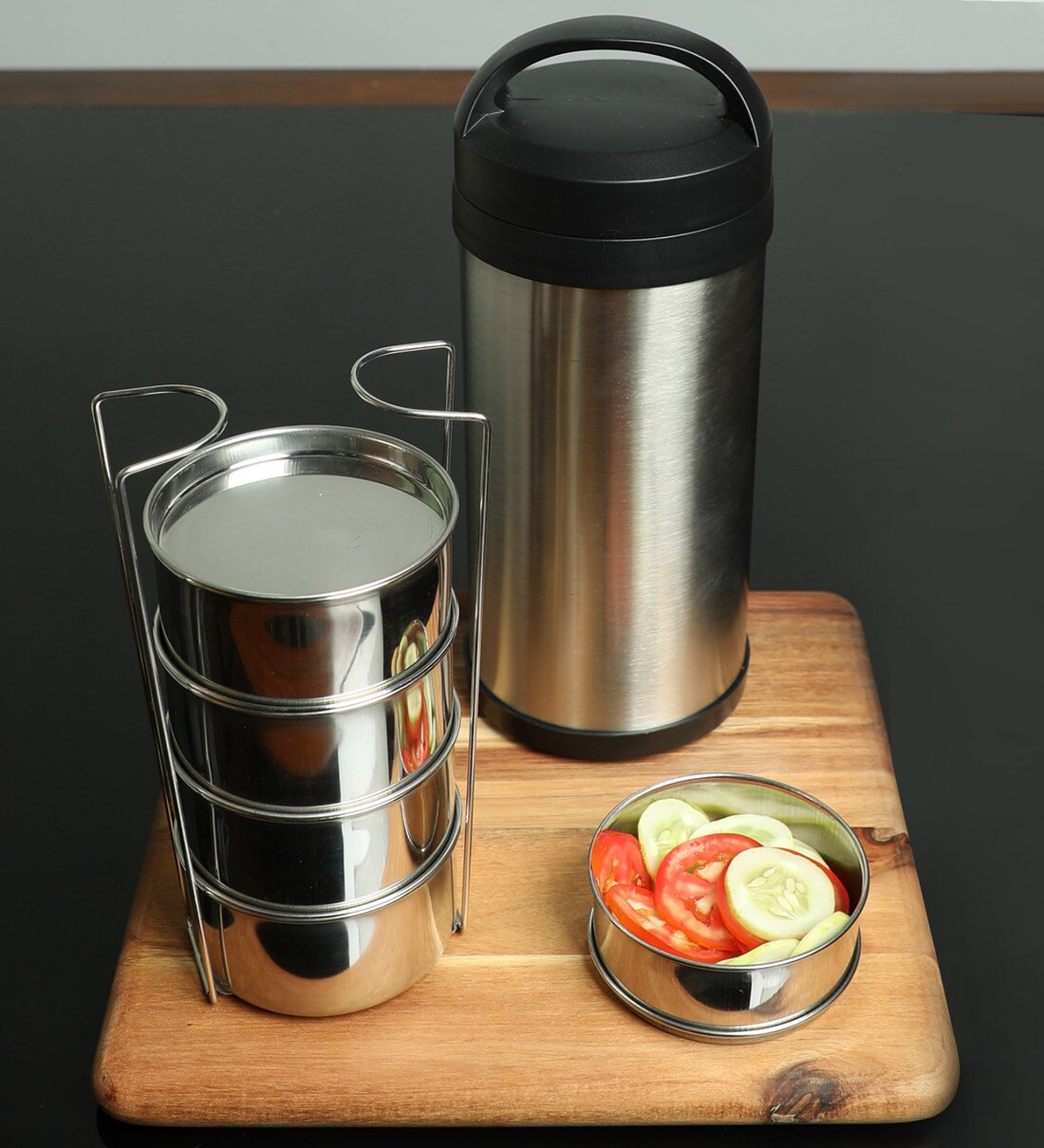 Buy Stainless Steel & Plastic 400Ml tiffin box - Set Of 5 Online ...