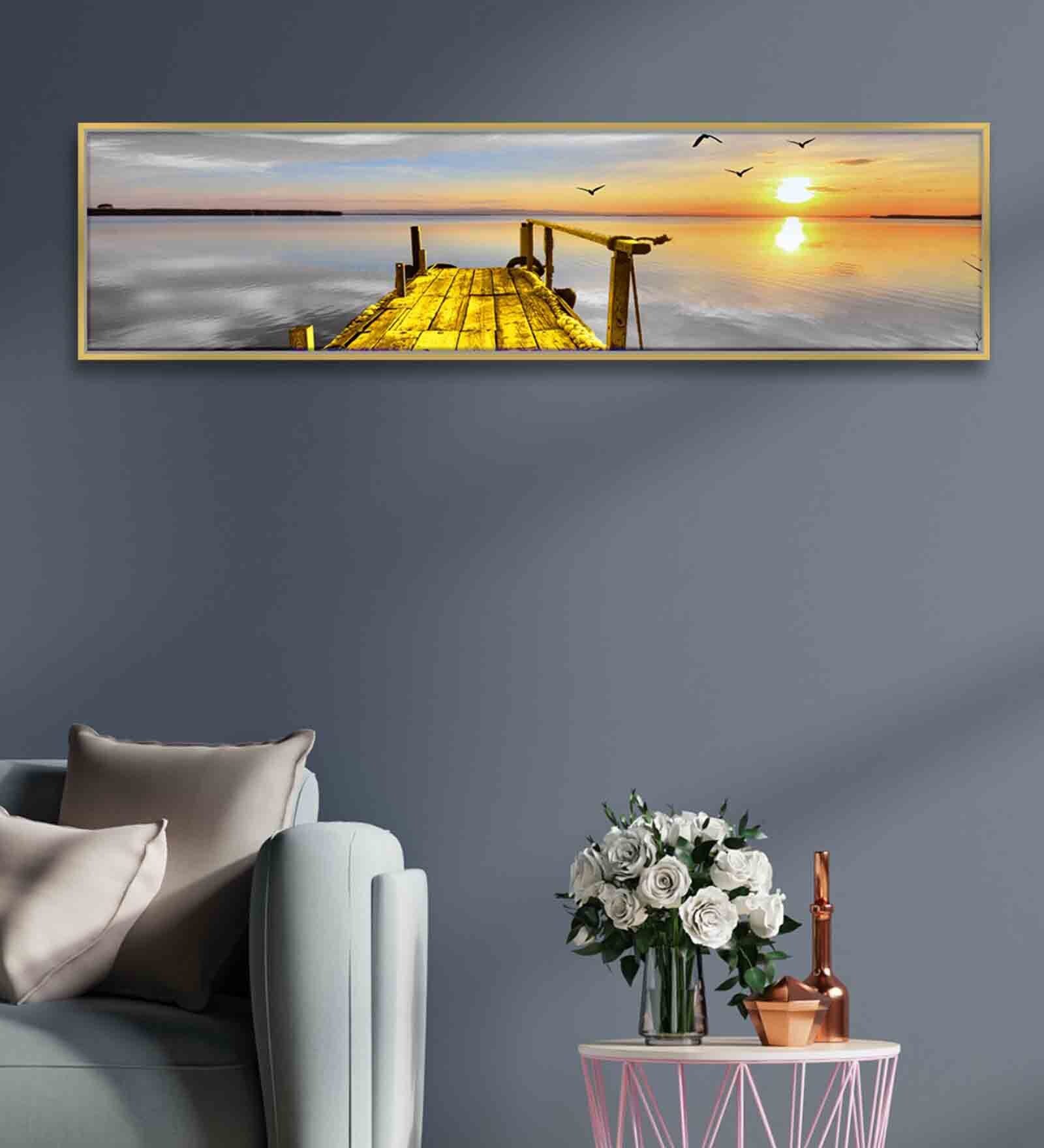 Buy Landscape By The Peir Sun Rise On Water Canvas Art Print By Art ...