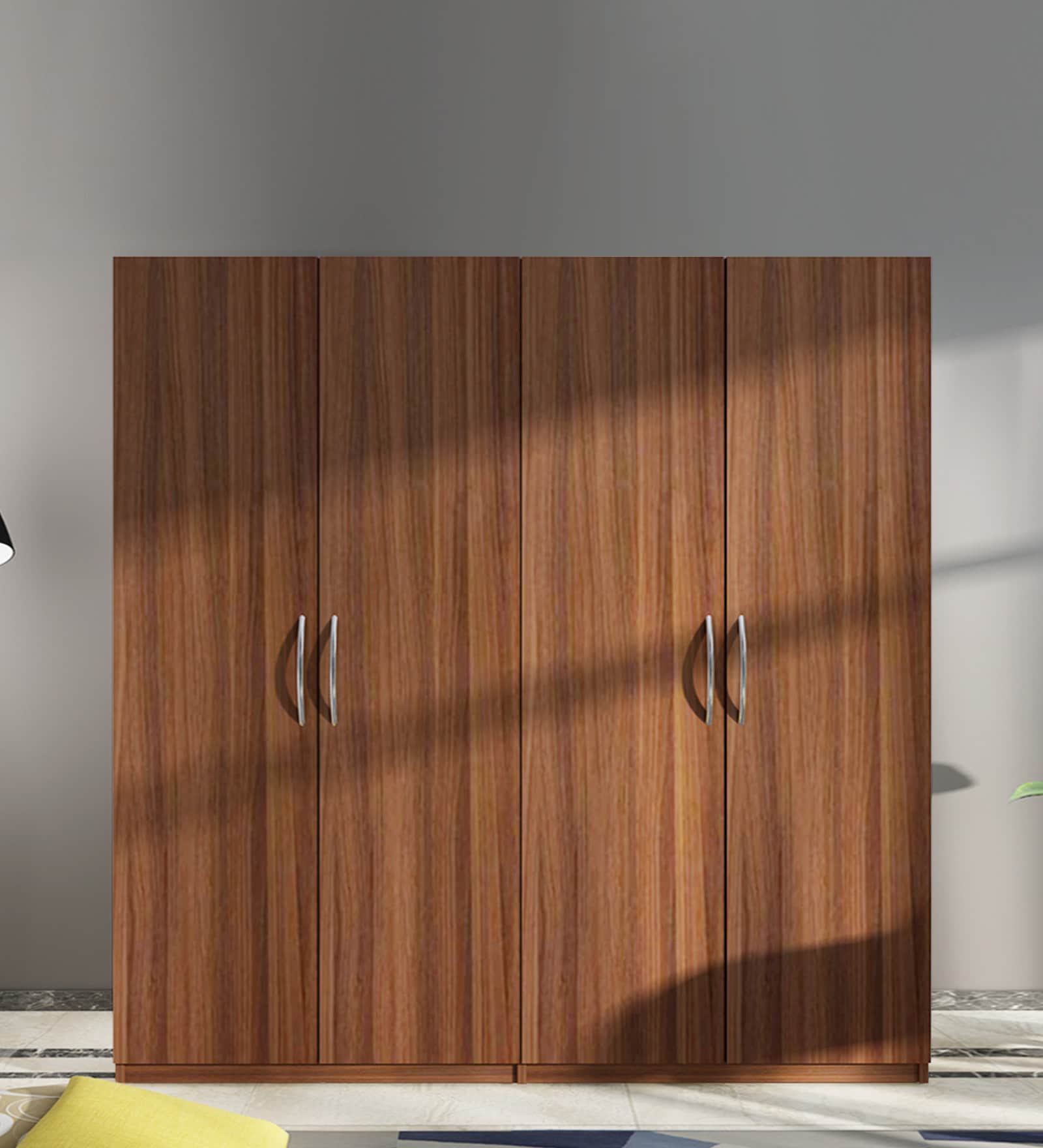 Buy Lazel 4 Door Wardrobe in Walnut Finish at 5% OFF by Woodbuzz ...