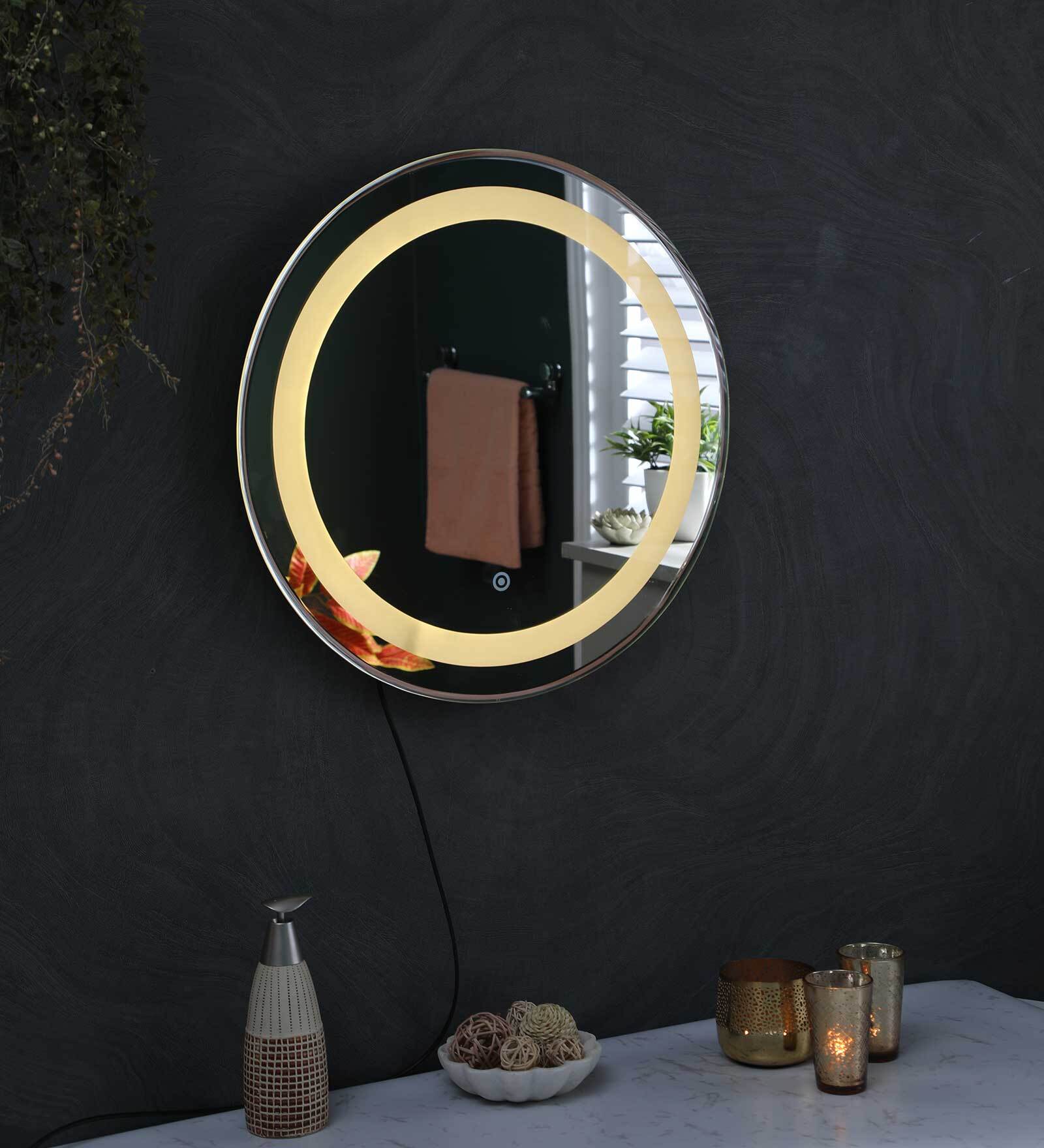 Buy LED Round 21 x 21 Inch Wall Mirror in White Colour at 41% OFF by ...