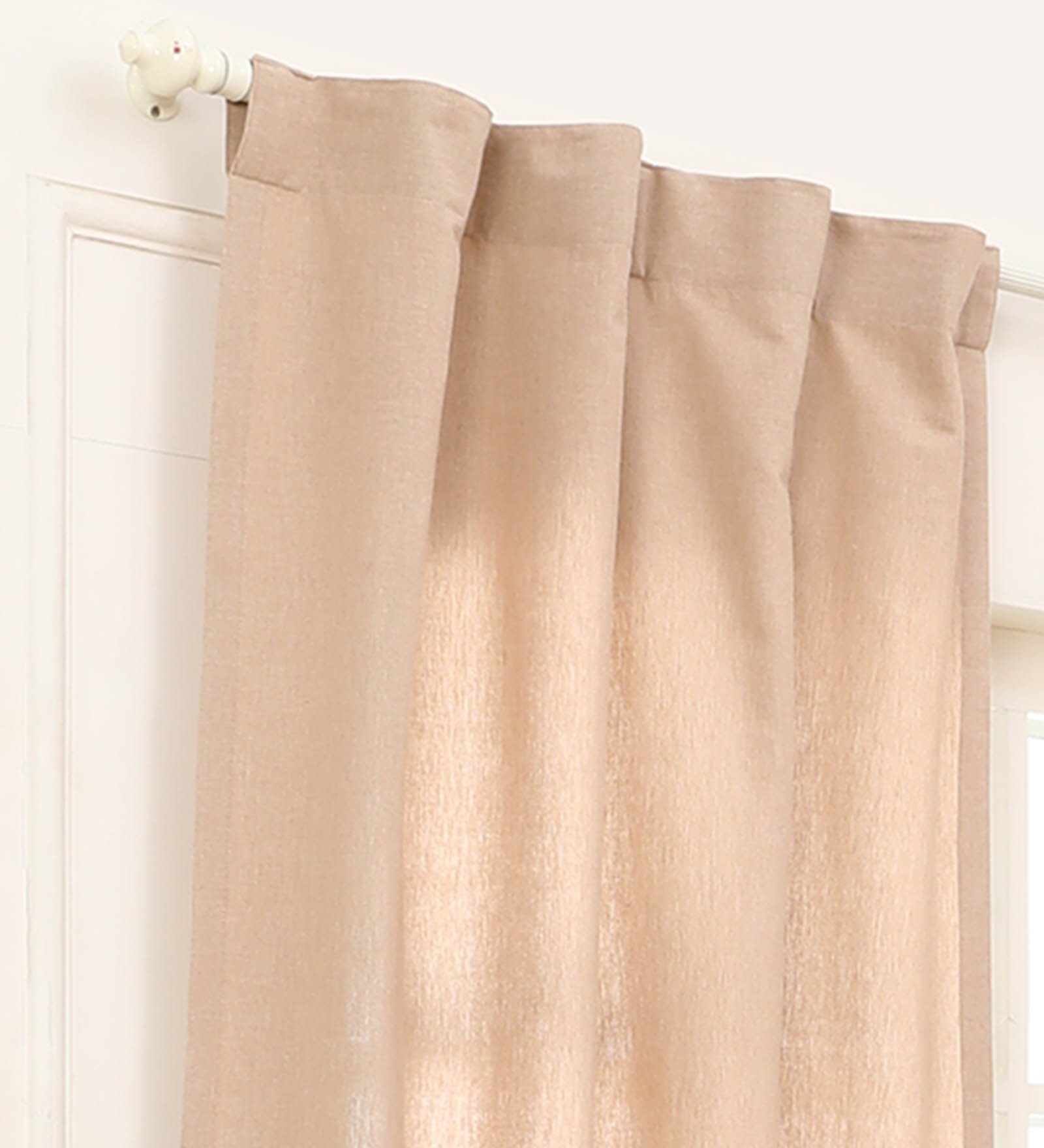 Buy Beige Linen Light Filtering 7 Feet Rod Pocket Curtain (1 Piece) by ...