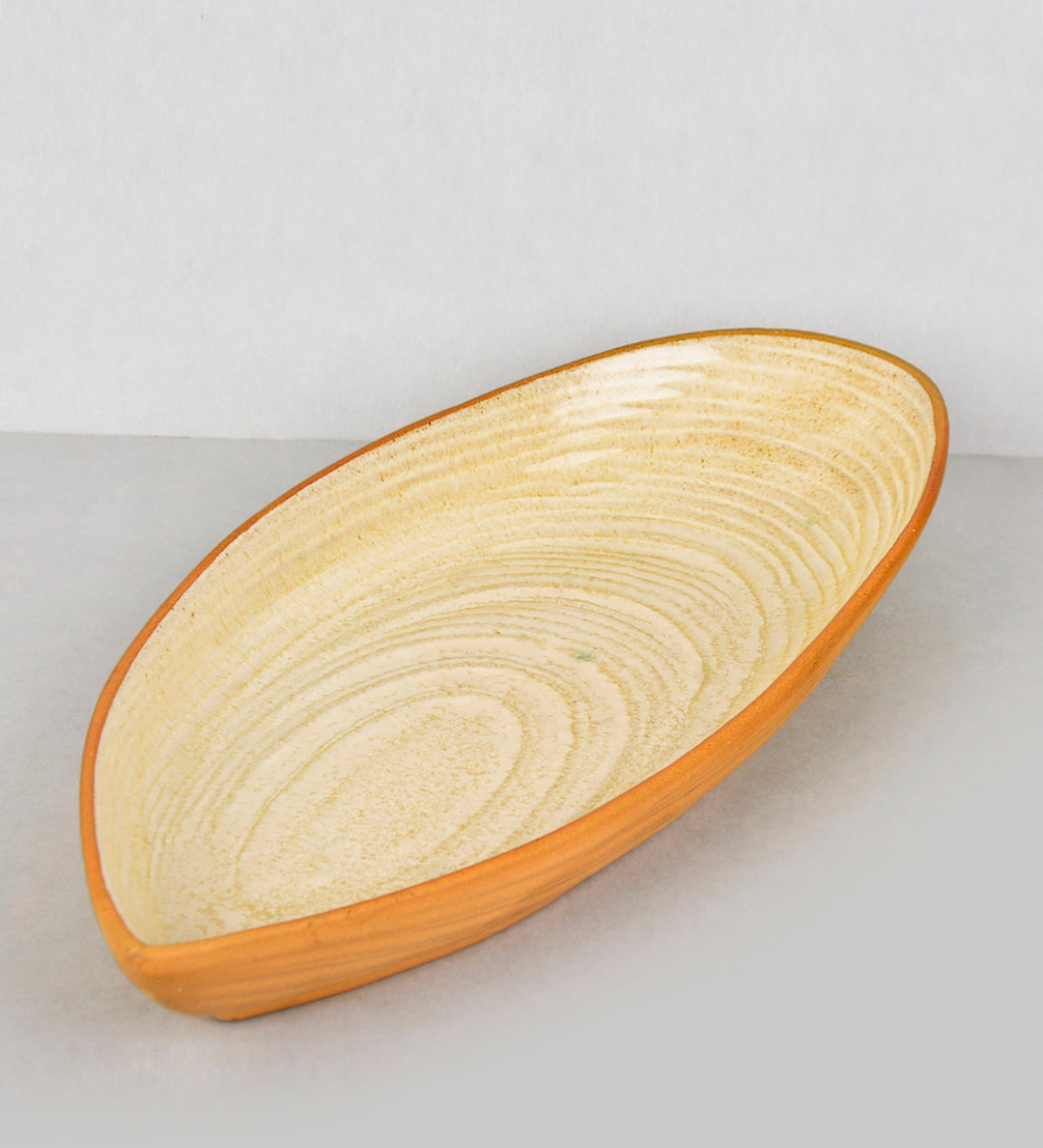 Buy Luxurious Boat Shaped Ceramic Platter with Spiral Design By ...