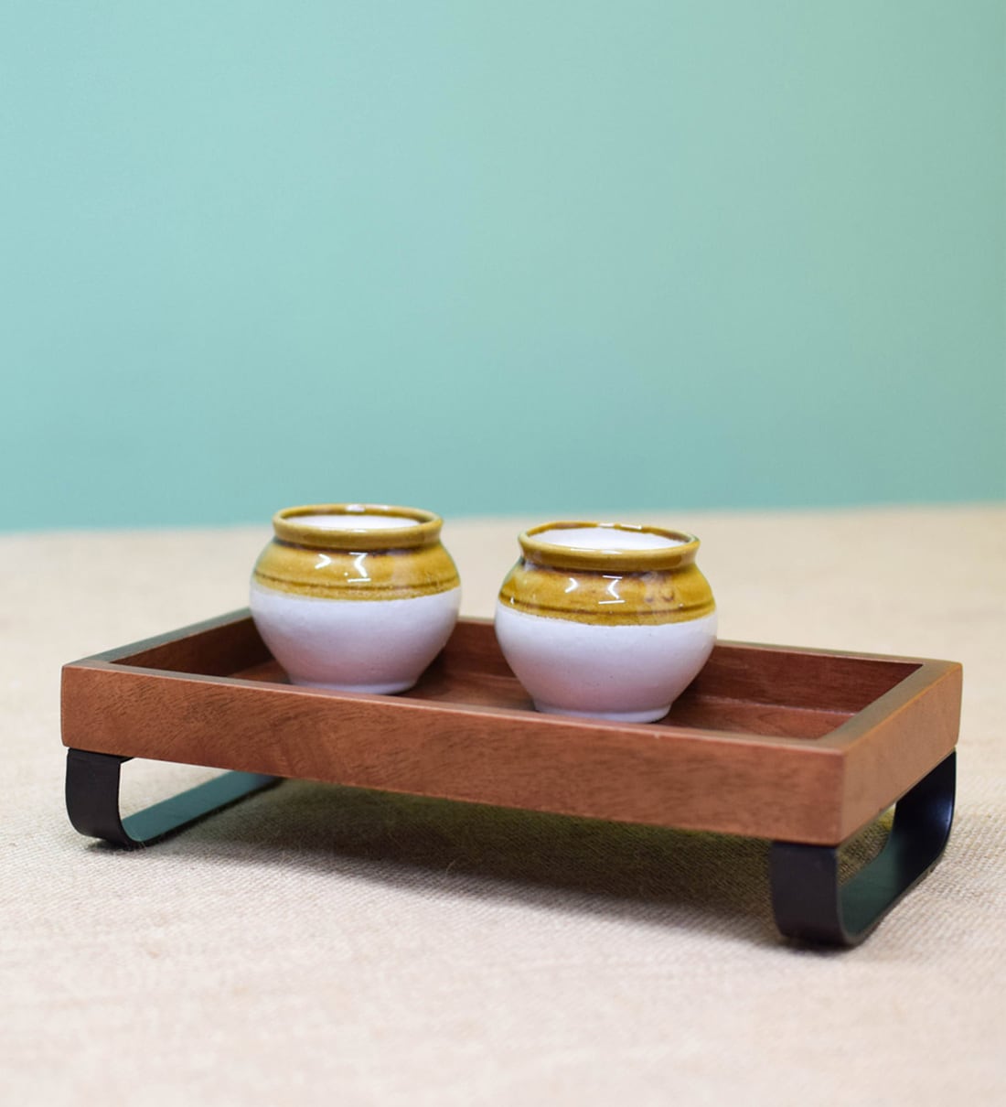 Buy Mahogany Wooden Serving Tray by Brick Brown Online - Serving Trays ...