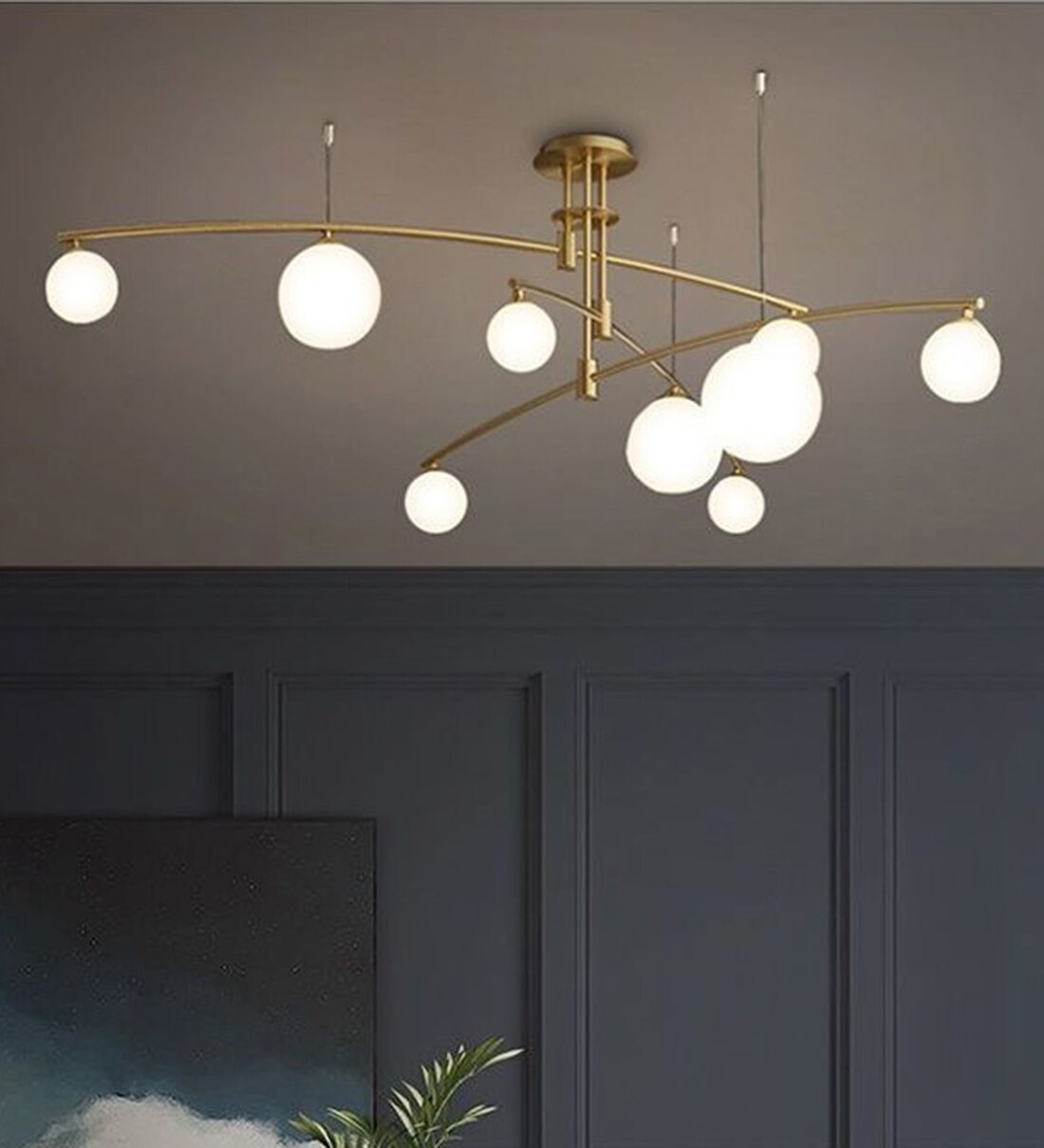 Buy Capricorn Gold LED Voice Assist Smart Chandelier by Smartway ...