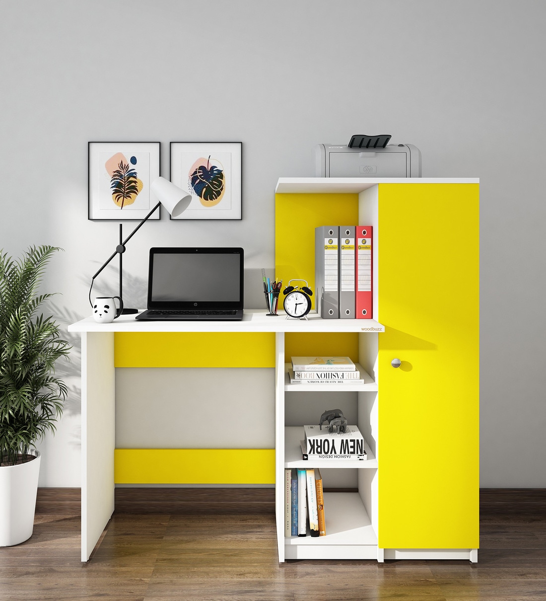 Buy Marvel Computer Table In Frosty White & Yellow Colour at 44% OFF by ...