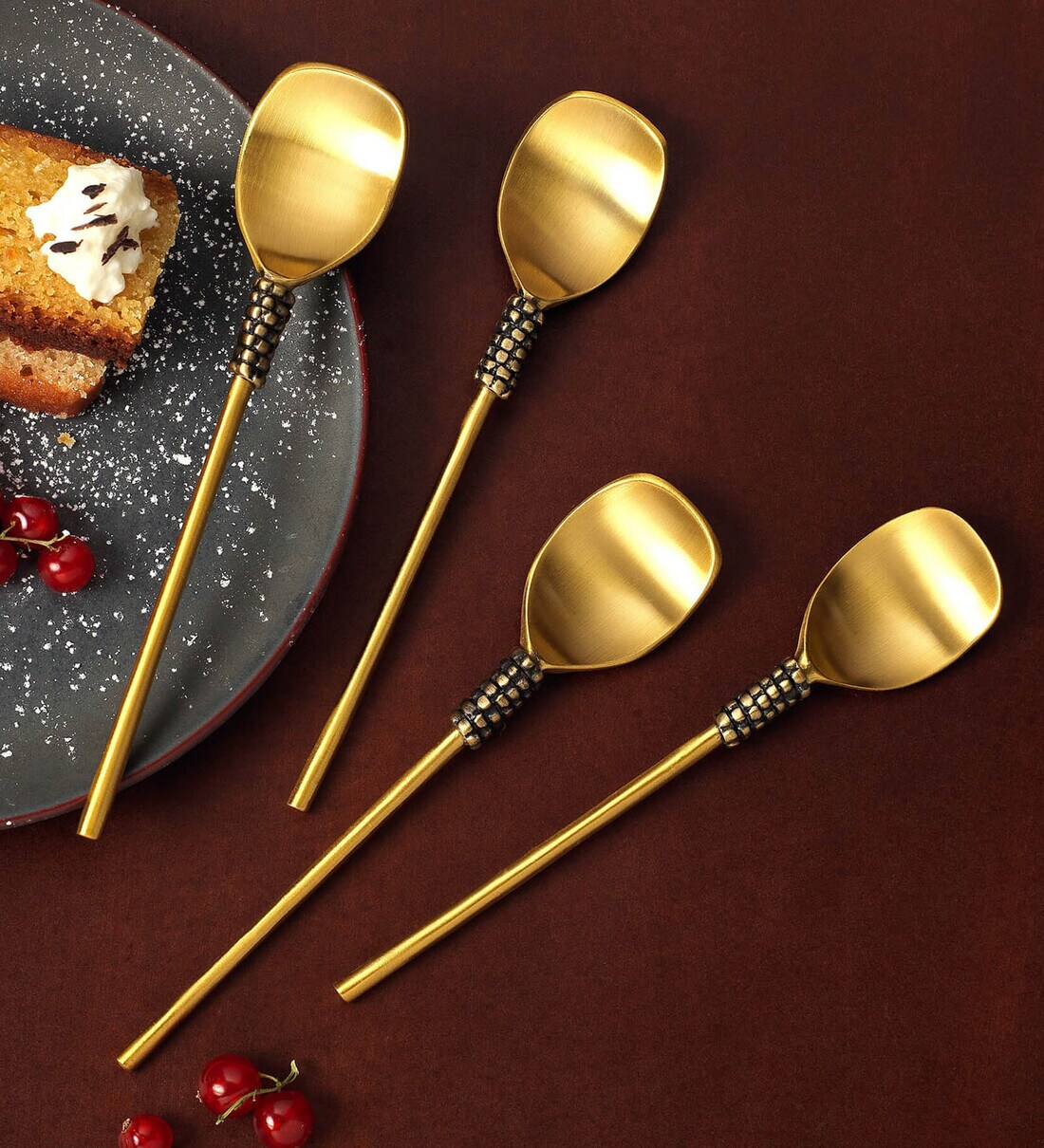 Buy Masai Gold Brass (Set of 4) Dessert Spoon at 100% OFF by Ellementry ...