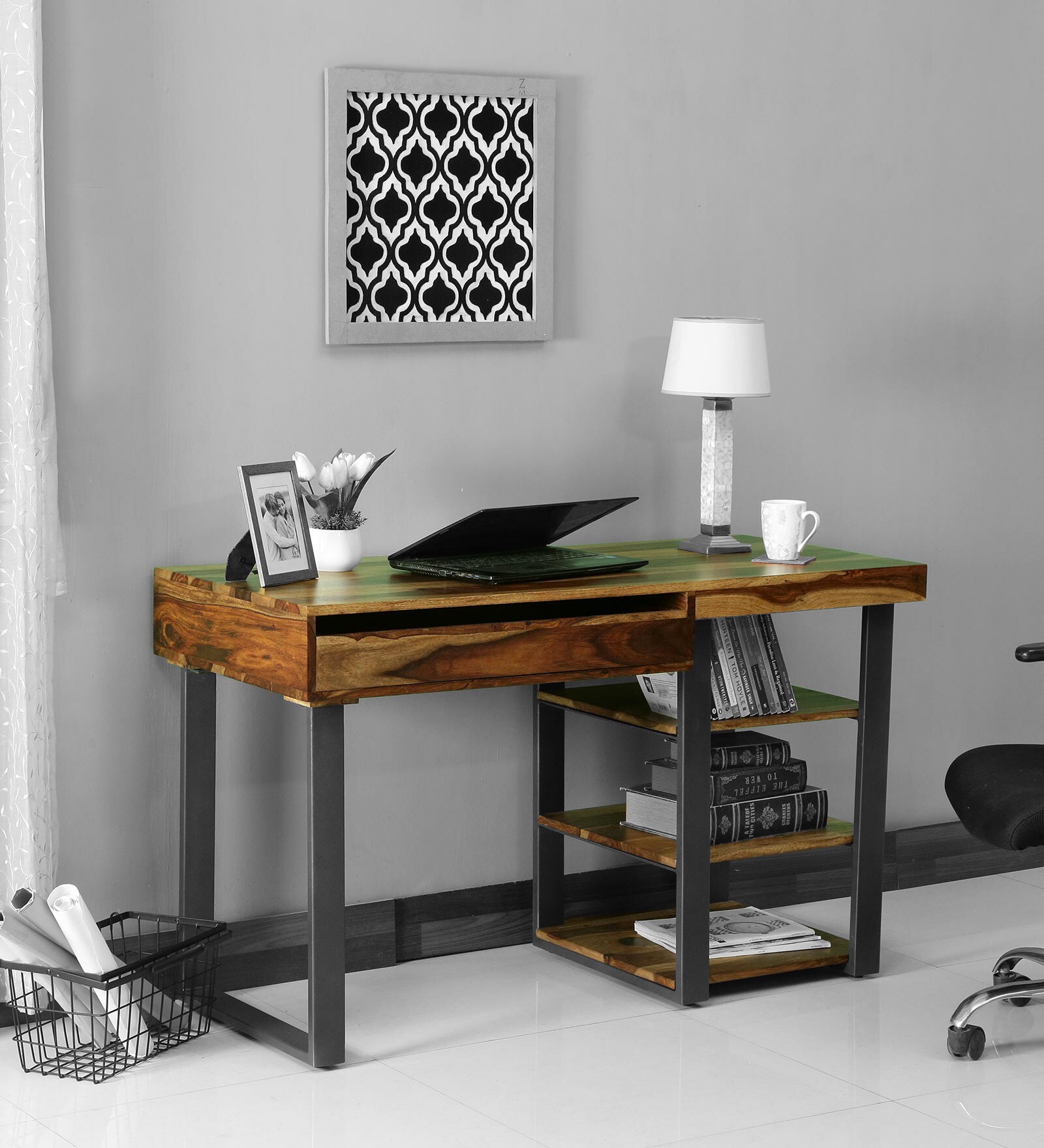 Buy Mariann Sheesham Wood Study Table Rustic Teak Online - Contemporary ...