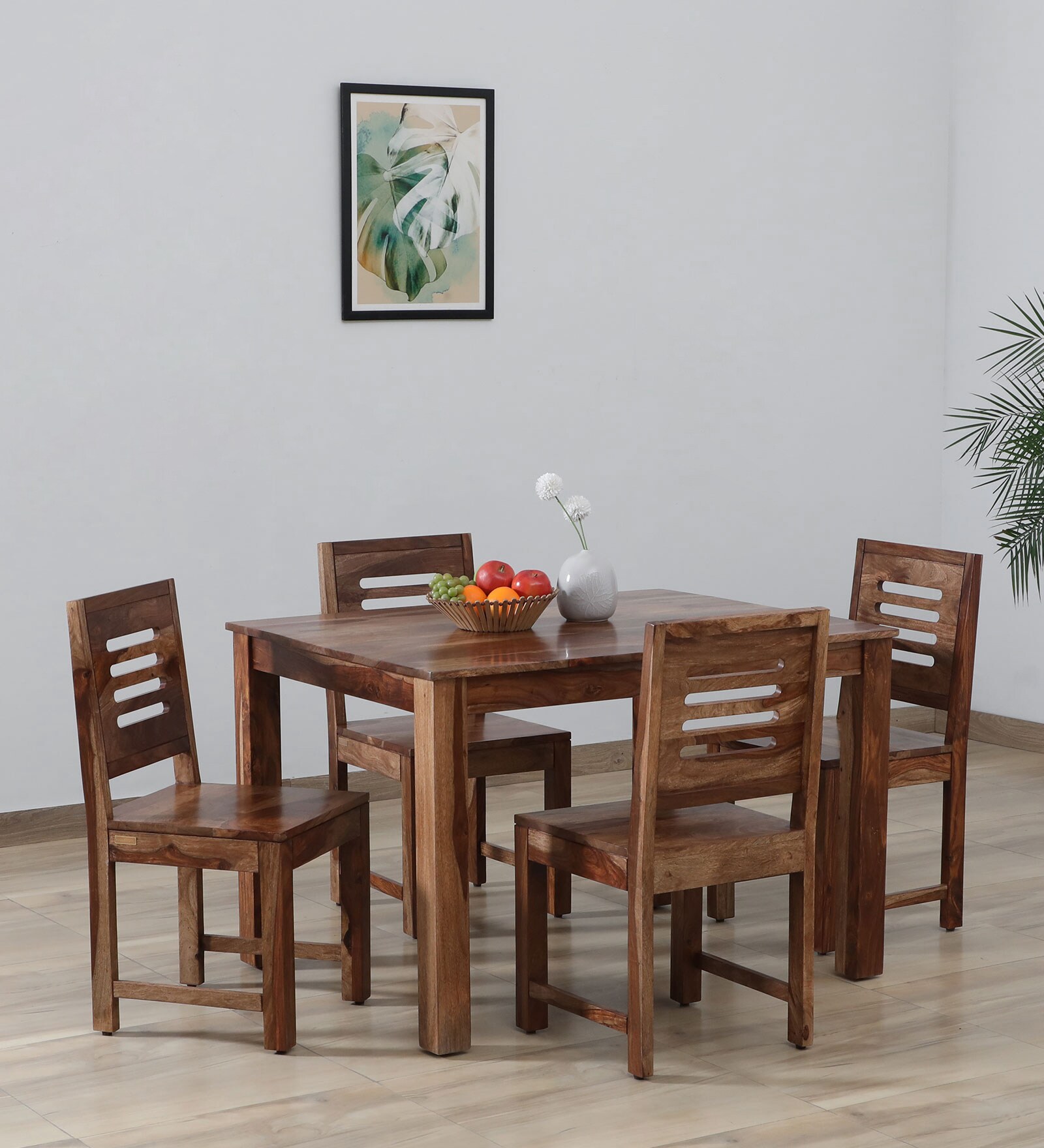 Buy Marin Sheesham Wood 4 Seater Dining Set in Scratch Resistant Rustic ...