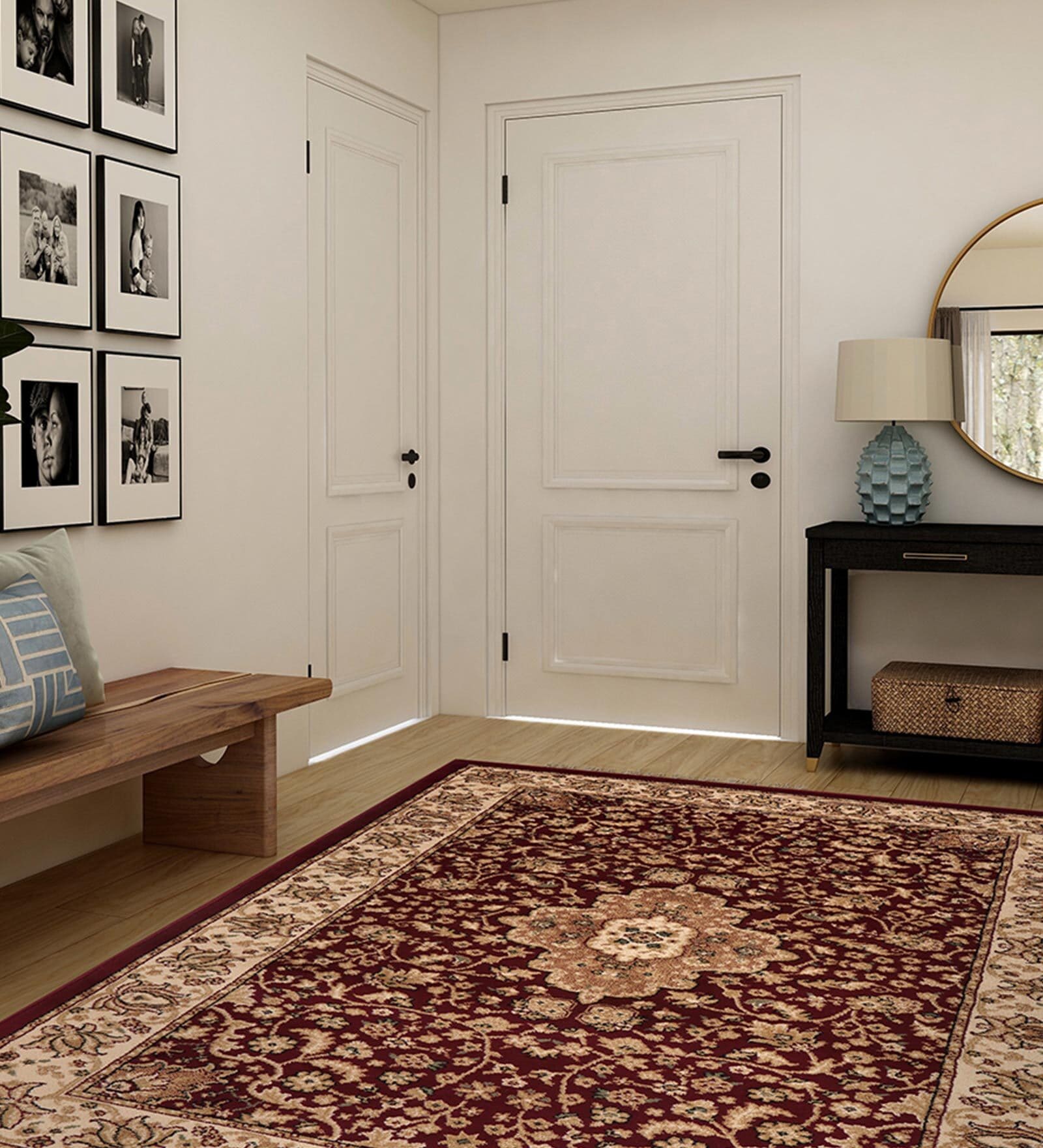 Buy Maroon Traditional 4 ft x6 ft Carpet By Sapana Carpet-Mats Online ...