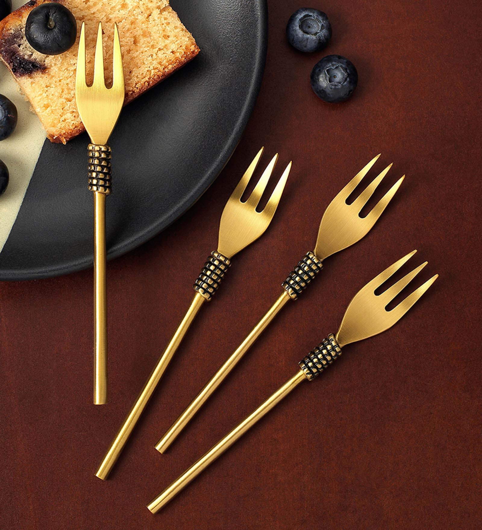Buy Masai Gold Brass (Set of 4) Fork Set Online - Cutlery Sets ...