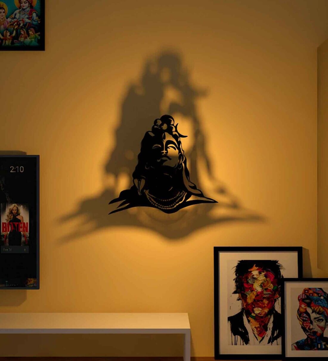 Buy MDF Adiyogi Shiva Creative Shadow lamp By Wallmantra at 56% OFF by ...