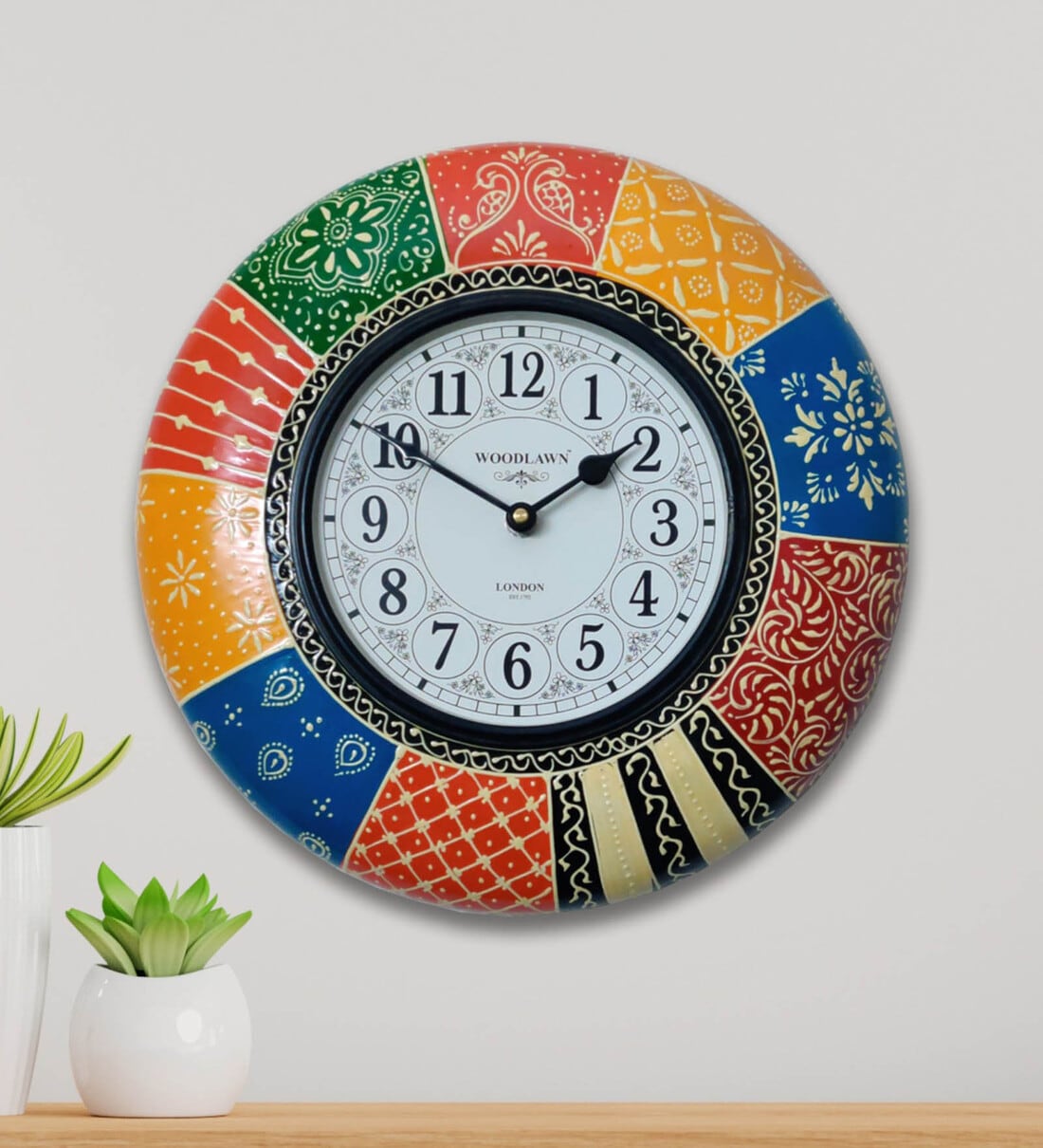 Buy Mdf Hand Painted Online - Traditional Wall Clocks - Decorative Wall Clocks - Home Decor ...
