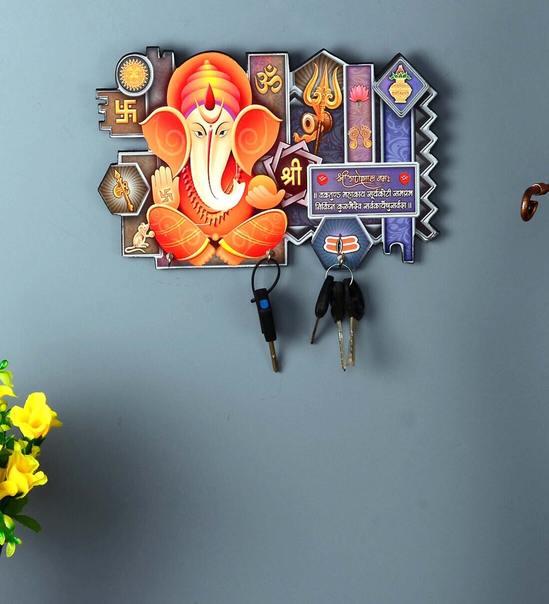 Buy MDF handpainted 3 Hook key holder by Crfat Tree Online ...