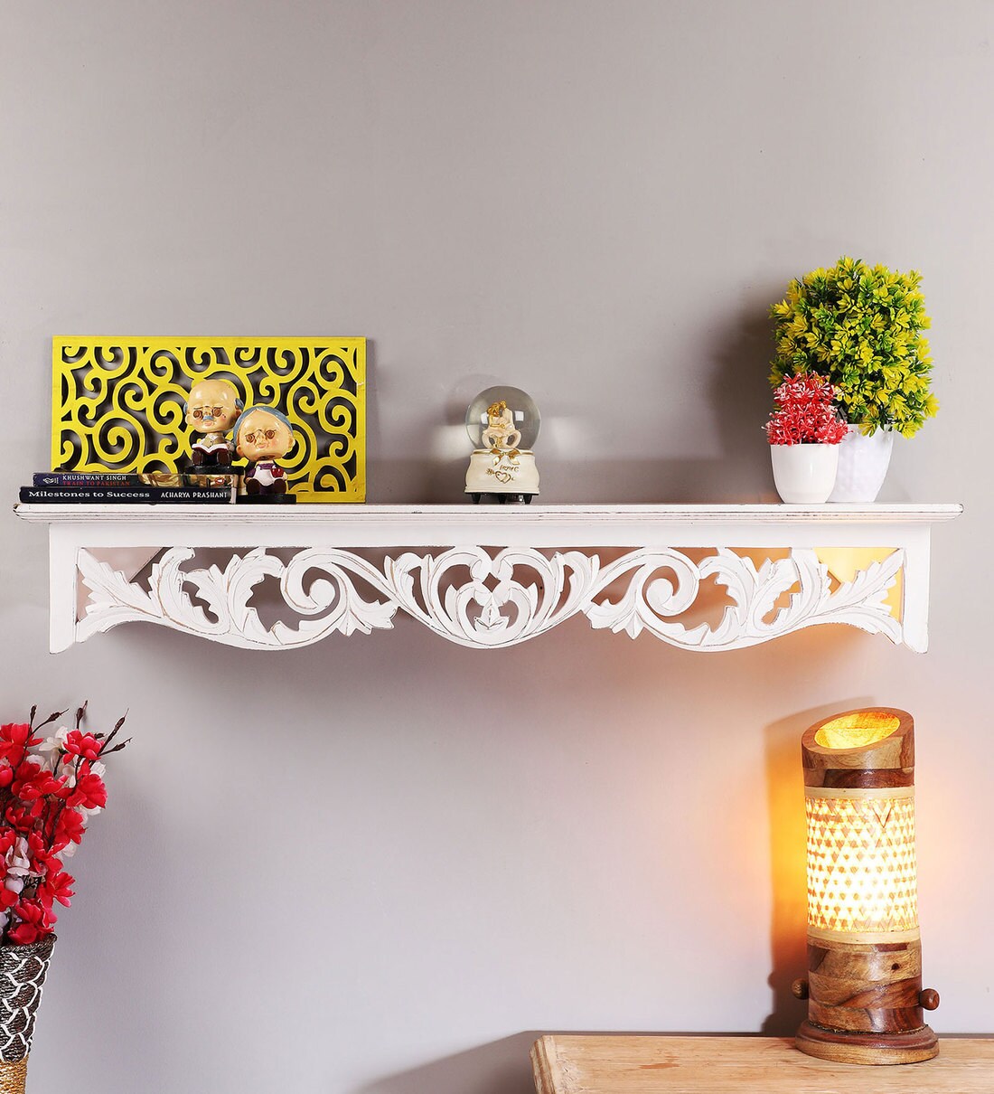 Buy MDF Wall Shelf In White By The Urban Store Online - Traditional ...