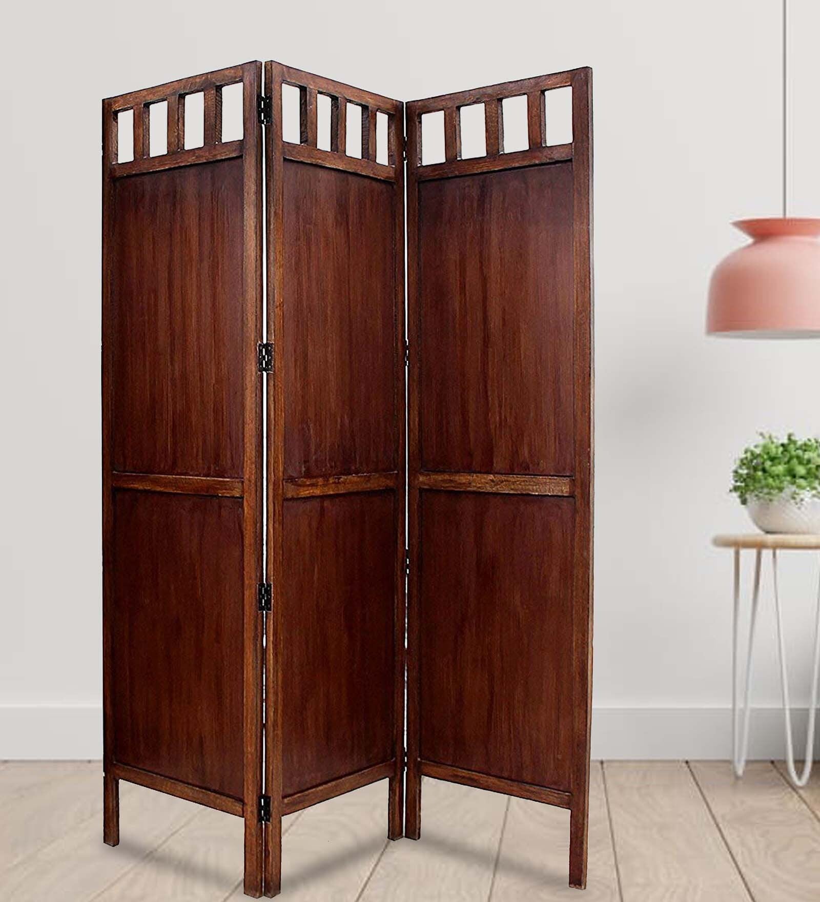 Buy MDF 72 x 60 Inch 3 Panel Room Divider by Wood D cor City Online ...