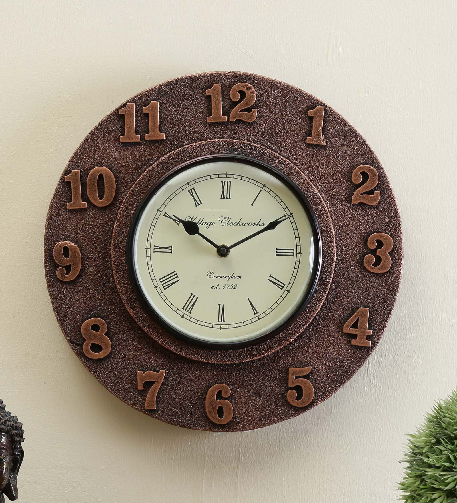 Buy Brown MDF Carved Modern Wall Clock at 44% OFF by Craft Tree | Pepperfry