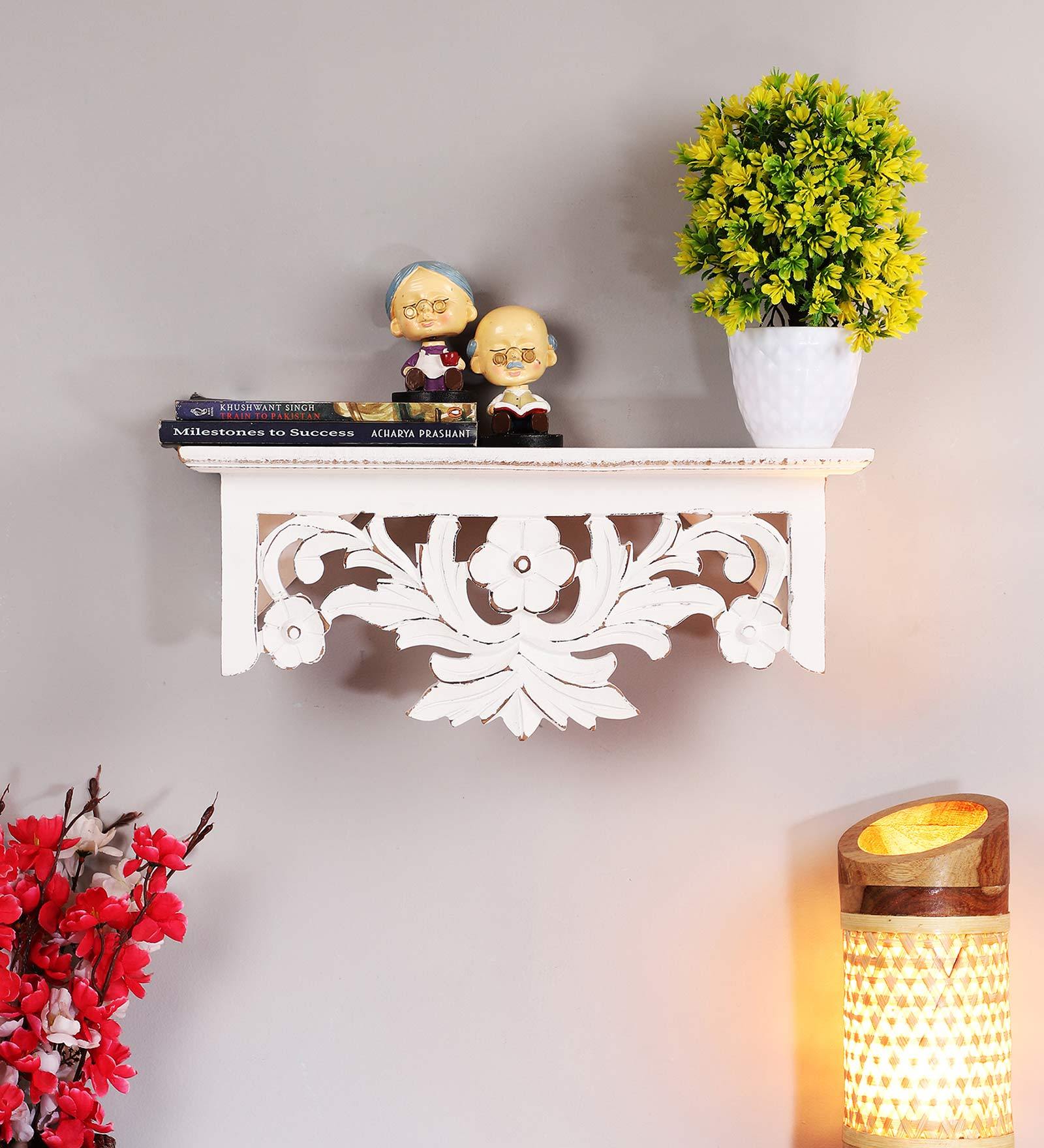 Buy MDF Wall Shelf In White By The Urban Store Online - Traditional ...