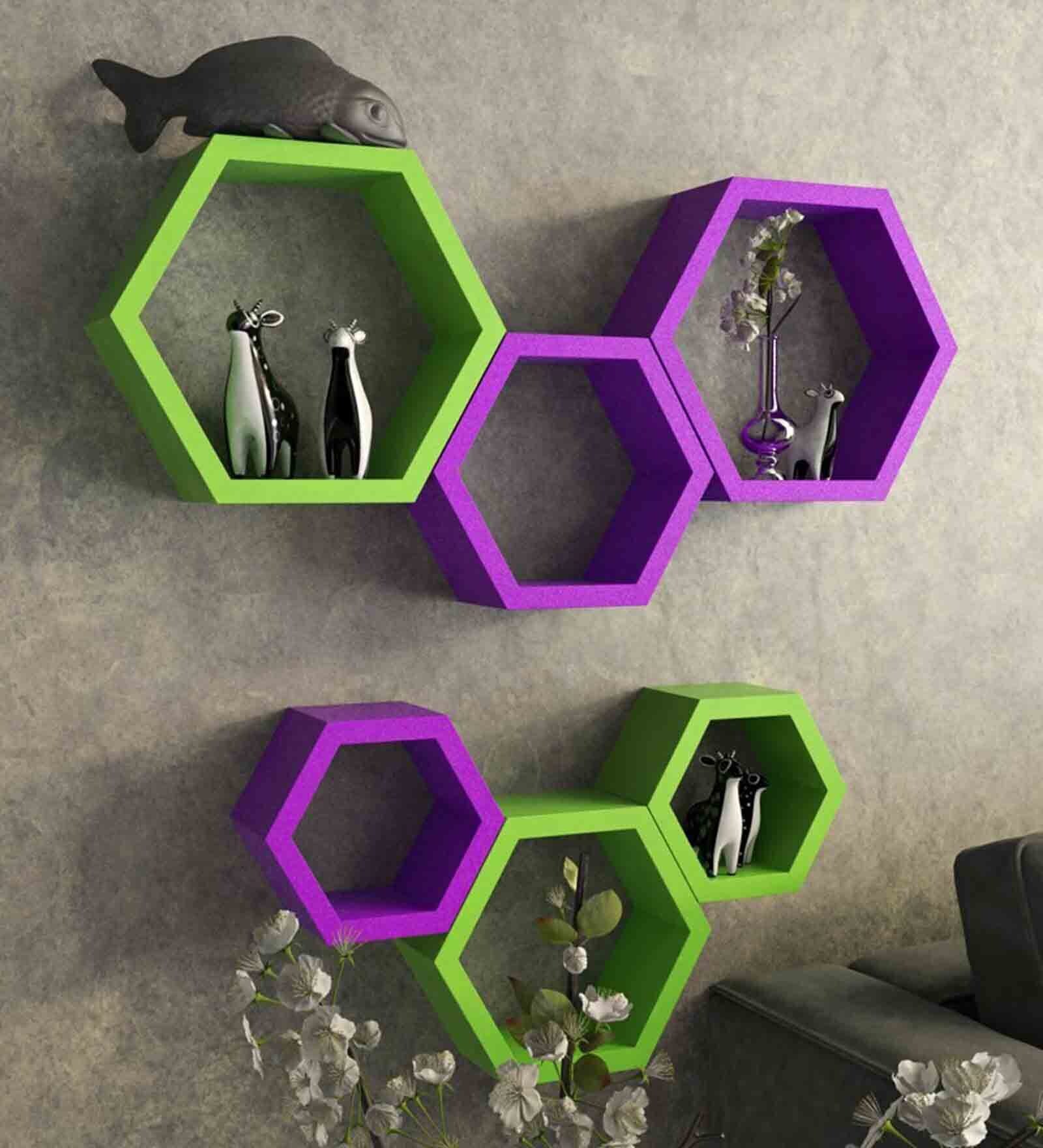 Buy MDF Wood Wall Shelf in Multicolour by Wood Decor City Online ...