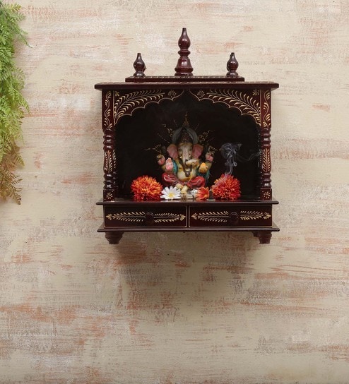 Buy MDF Mandir In Gold Online - Mandirs - Spiritual - Home Decor ...