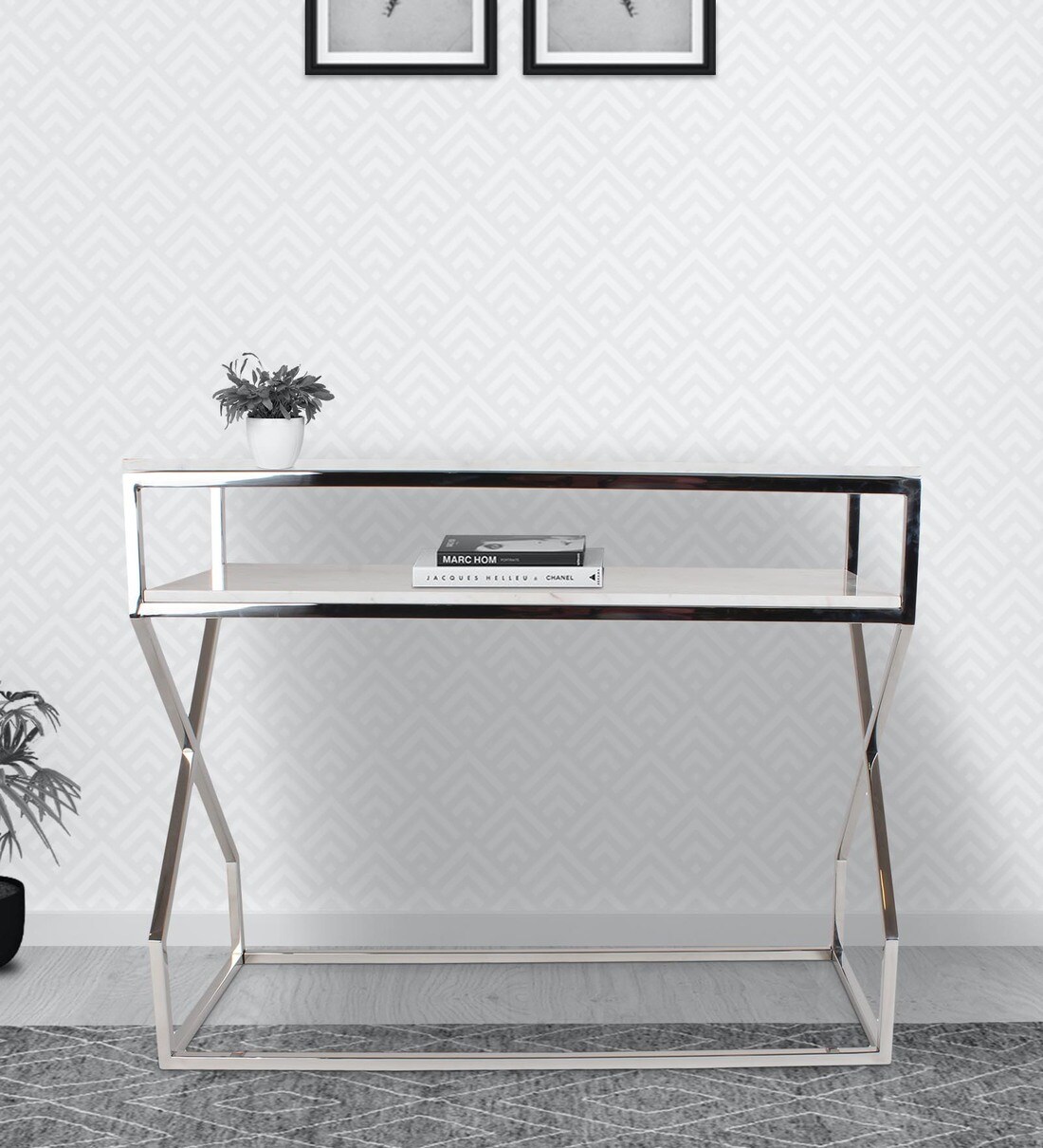 Buy Melbourne Console Table in Chrome Finish by Claymint Online - Contemporary Console Tables ...