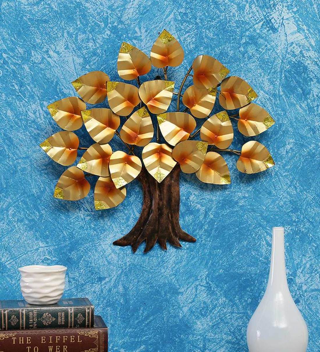 Buy Metal Antique Tree In Golden Wall Art By Malik Design at 46% OFF by ...