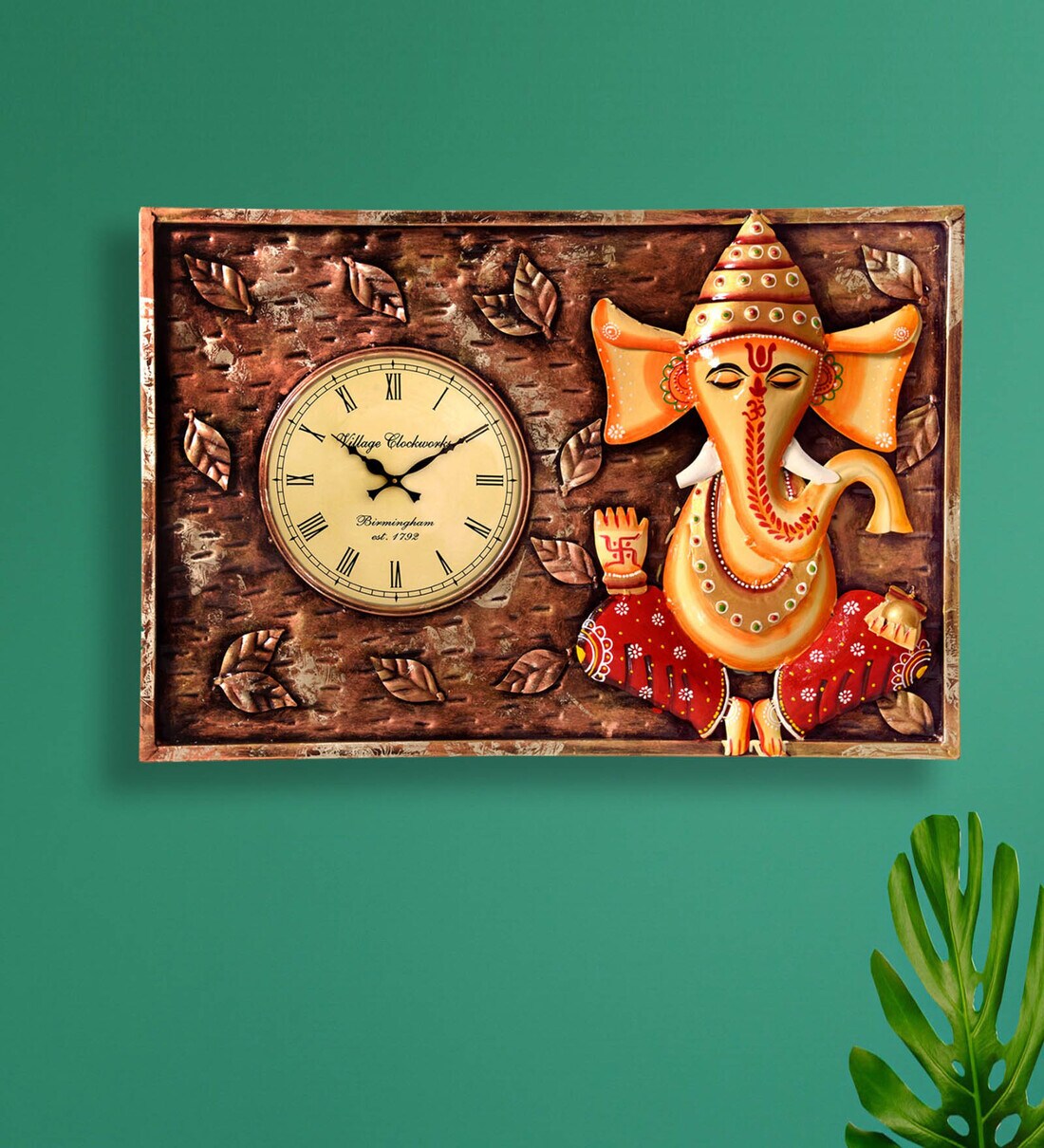 Buy Metal Lord Ganesha Ji with Wall Clock BY Craftowl at 61% OFF by ...