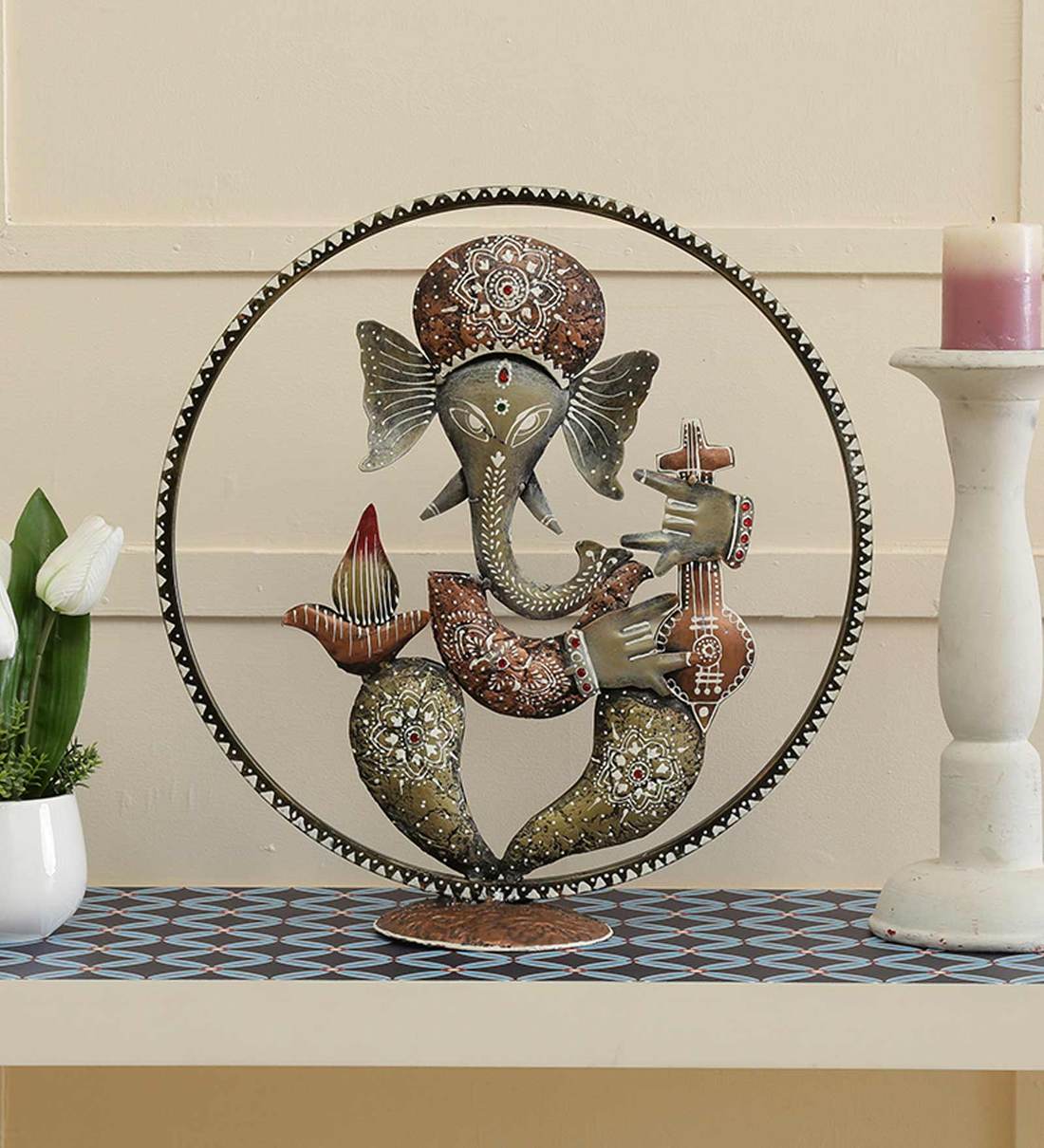 Buy Iron Lord Ganesha Metal Wall Art In Multicolour at 32% OFF by Malik ...