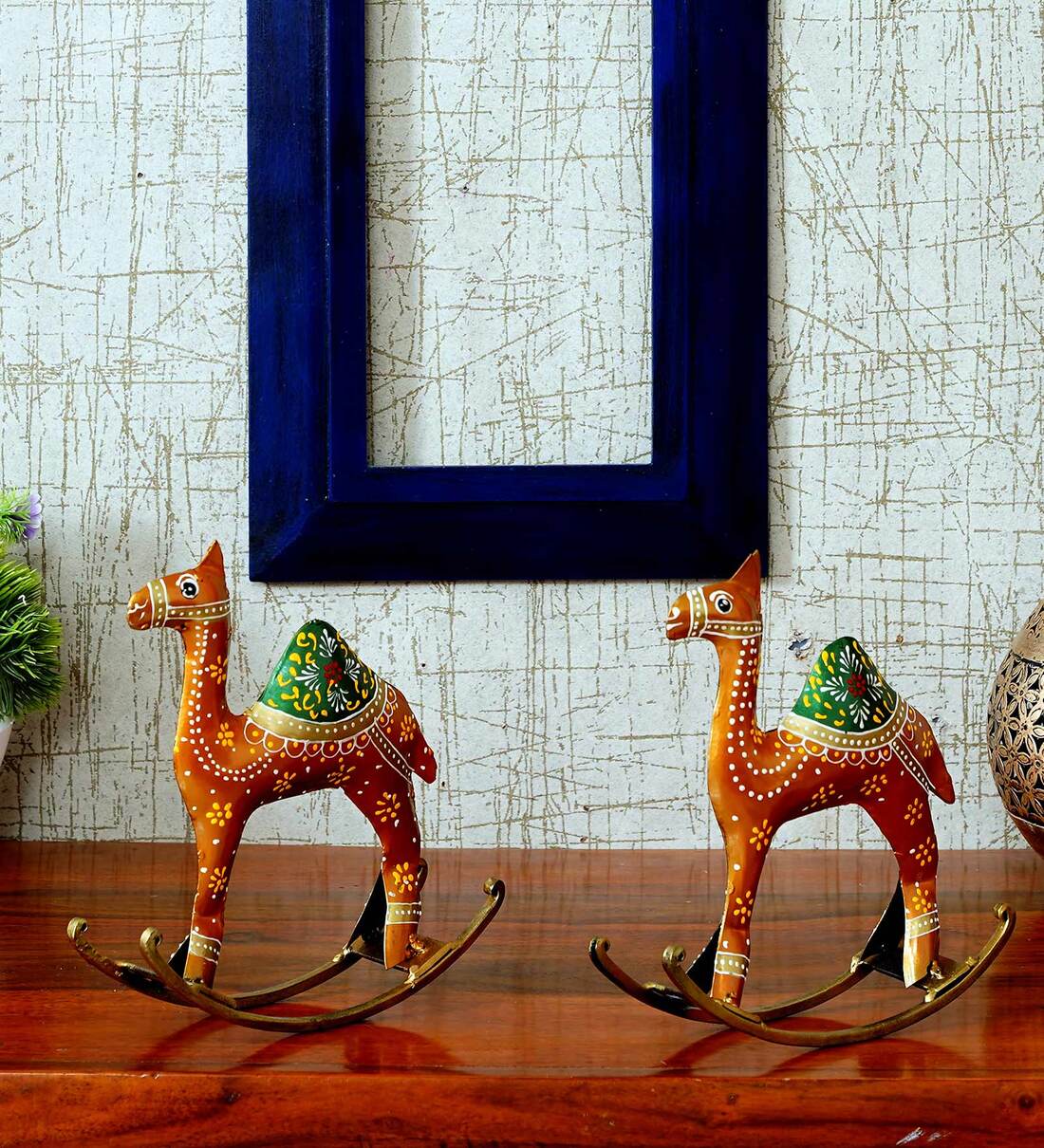 Buy Metallic Camel (Set Of 2) Showpiece In Golden Colour at 40% OFF by ...