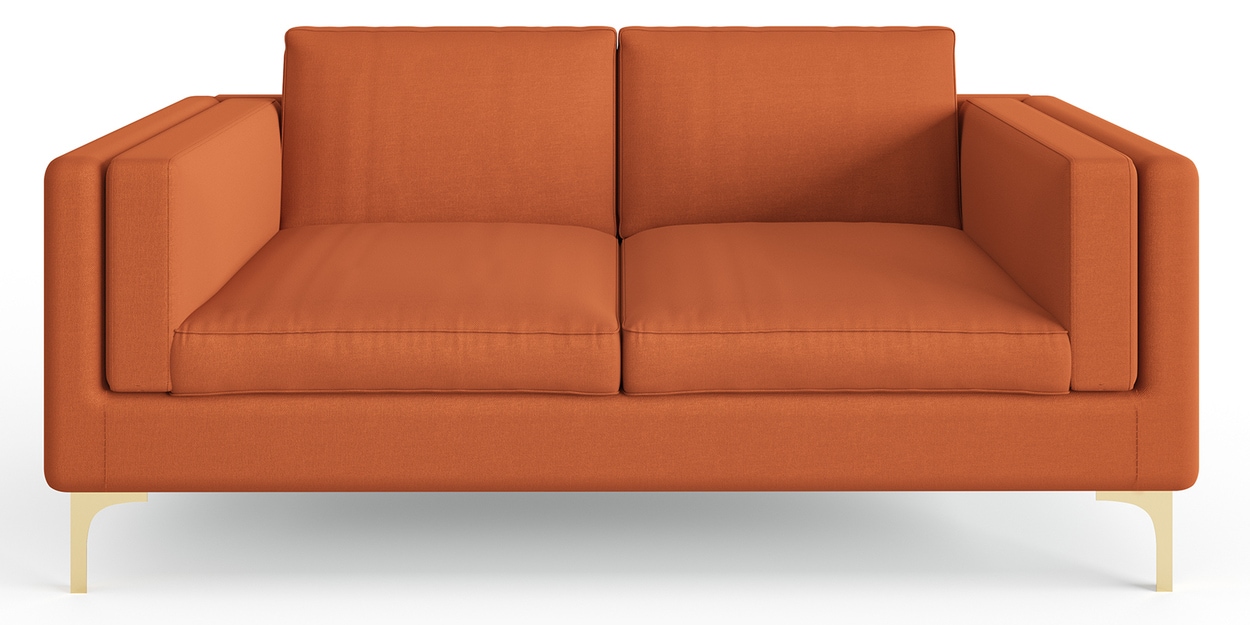 Buy Dona Velvet 2 Seater Sofa In Rust Colour Online - Contemporary 2 ...