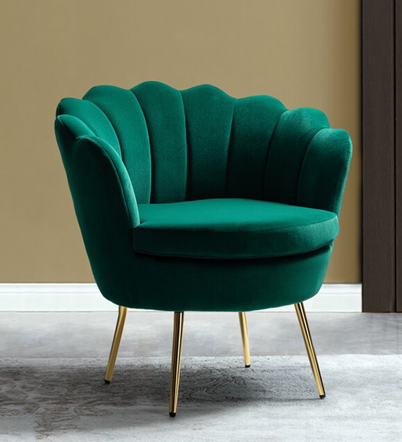 Buy Mesa Fabric Lounge Chair in Green Colour Online - Low Back Lounge ...