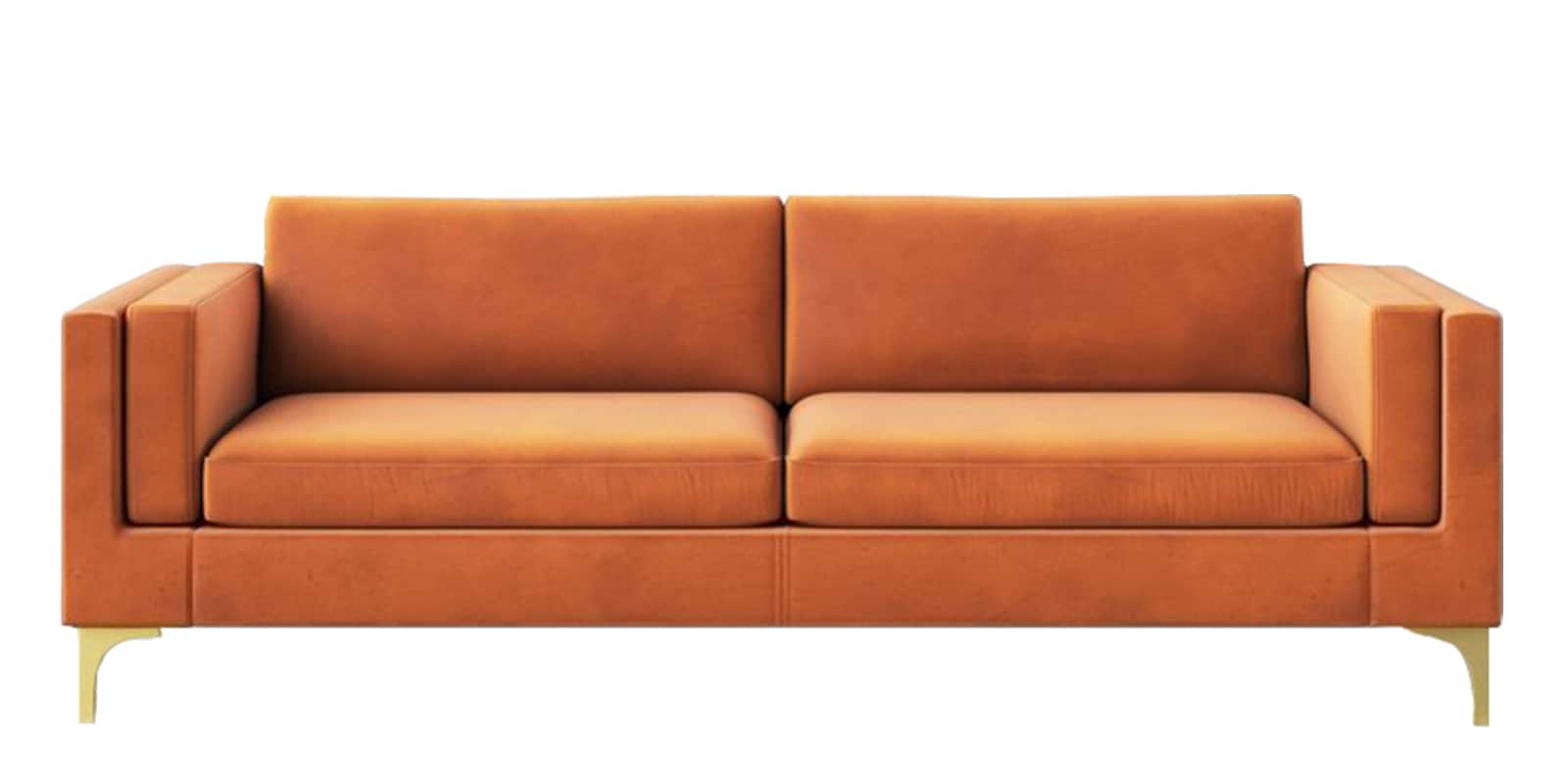 Buy Medan Fabric 3 Seater Sofa in Rust Colour Online - Contemporary 3 ...