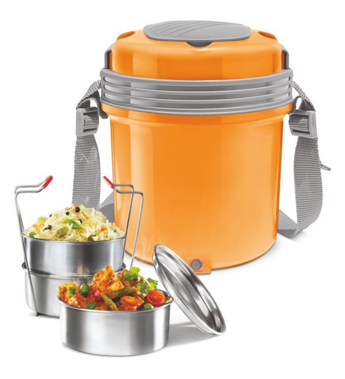 Buy Milton Electron 3 Electric Stainless Steel Orange Lunch Pack with 4 ...