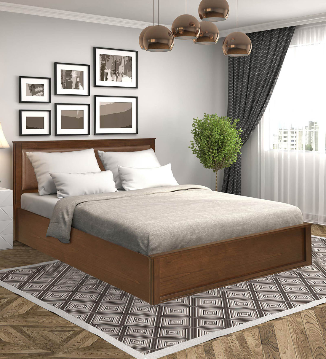 Buy Mindy Queen Size Bed with Storage in Walnut Colour at 57% OFF by ...