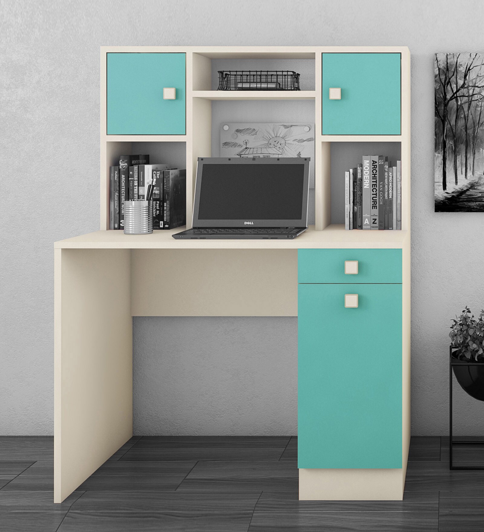 Buy Minerva Kids Study Table in Misty Turquoise Colour at 32% OFF by ...