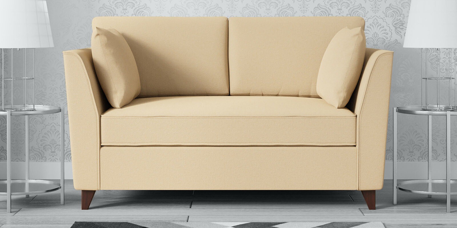 Buy Miranda Fabric 2 Seater Sofa In Beige Colour at 14% OFF by ...